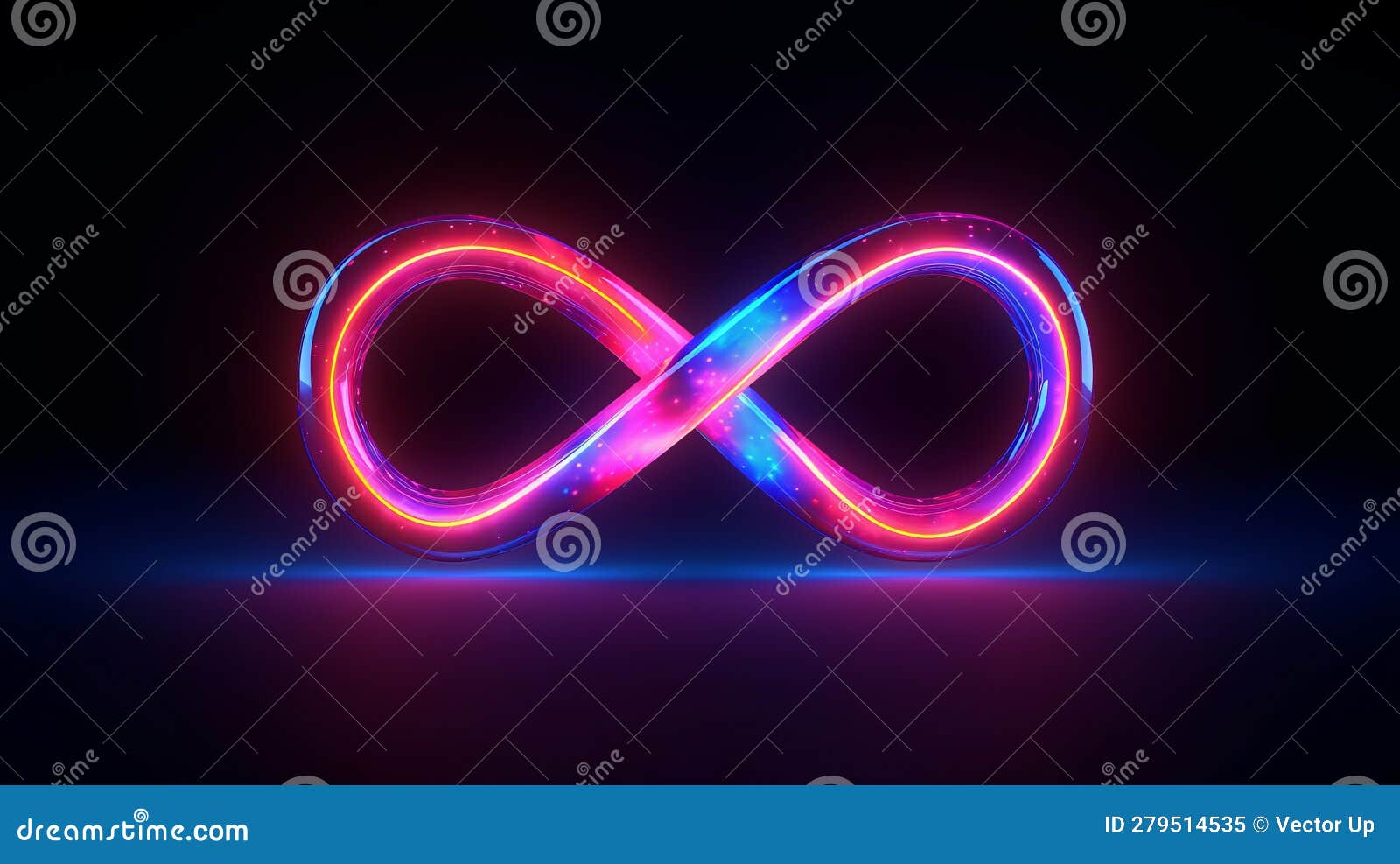 Glowing Neon Infinity Symbol. Generative AI Stock Illustration ...
