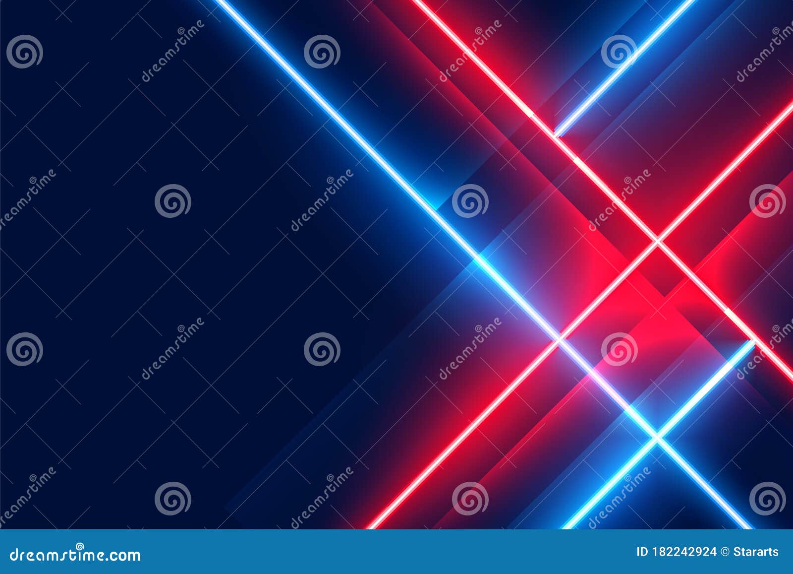 Glowing Neon Led Lights on Blue and Red Color Stock Vector ...