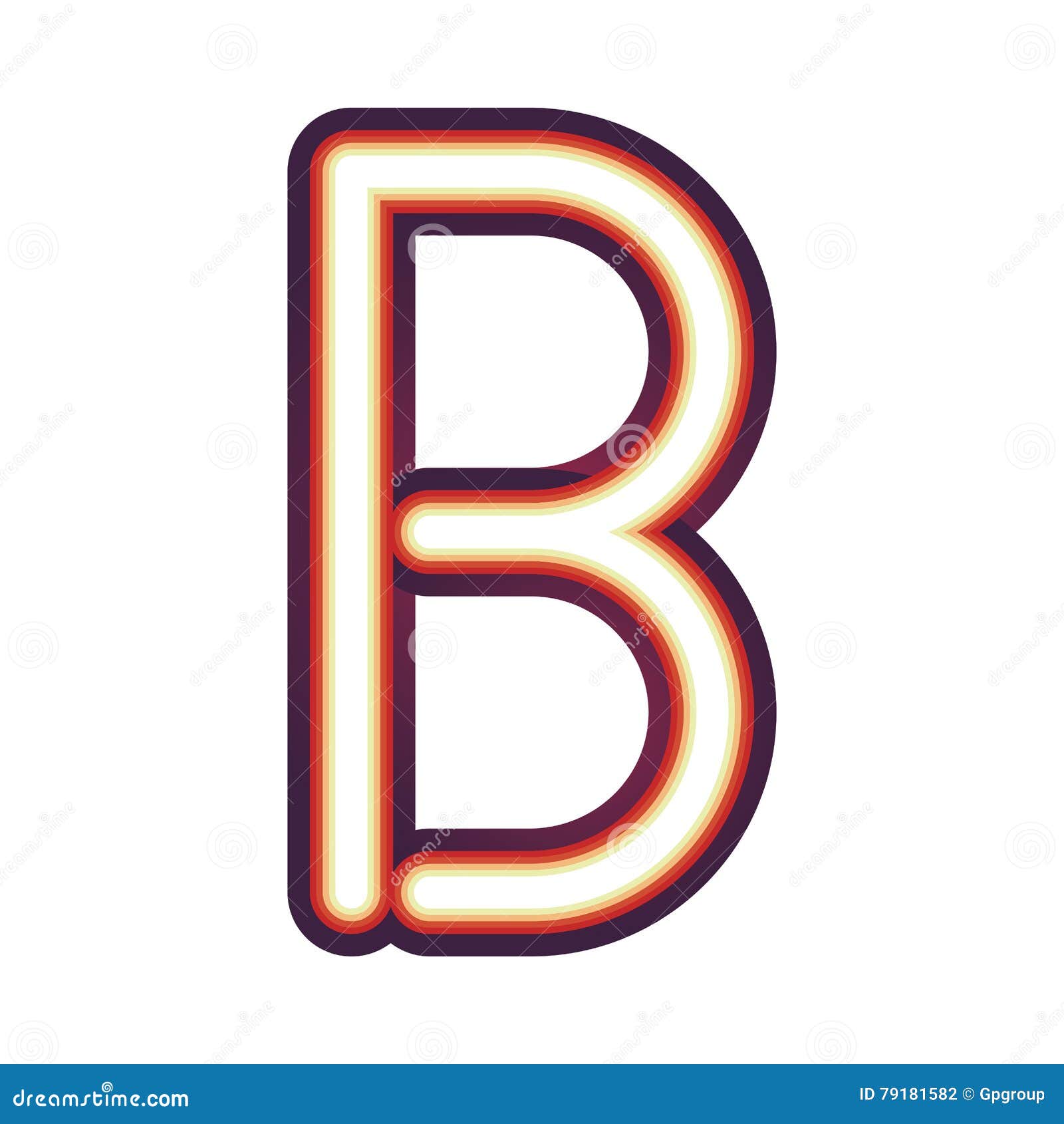 Glowing neon letter B stock vector. Illustration of illuminated - 79181582