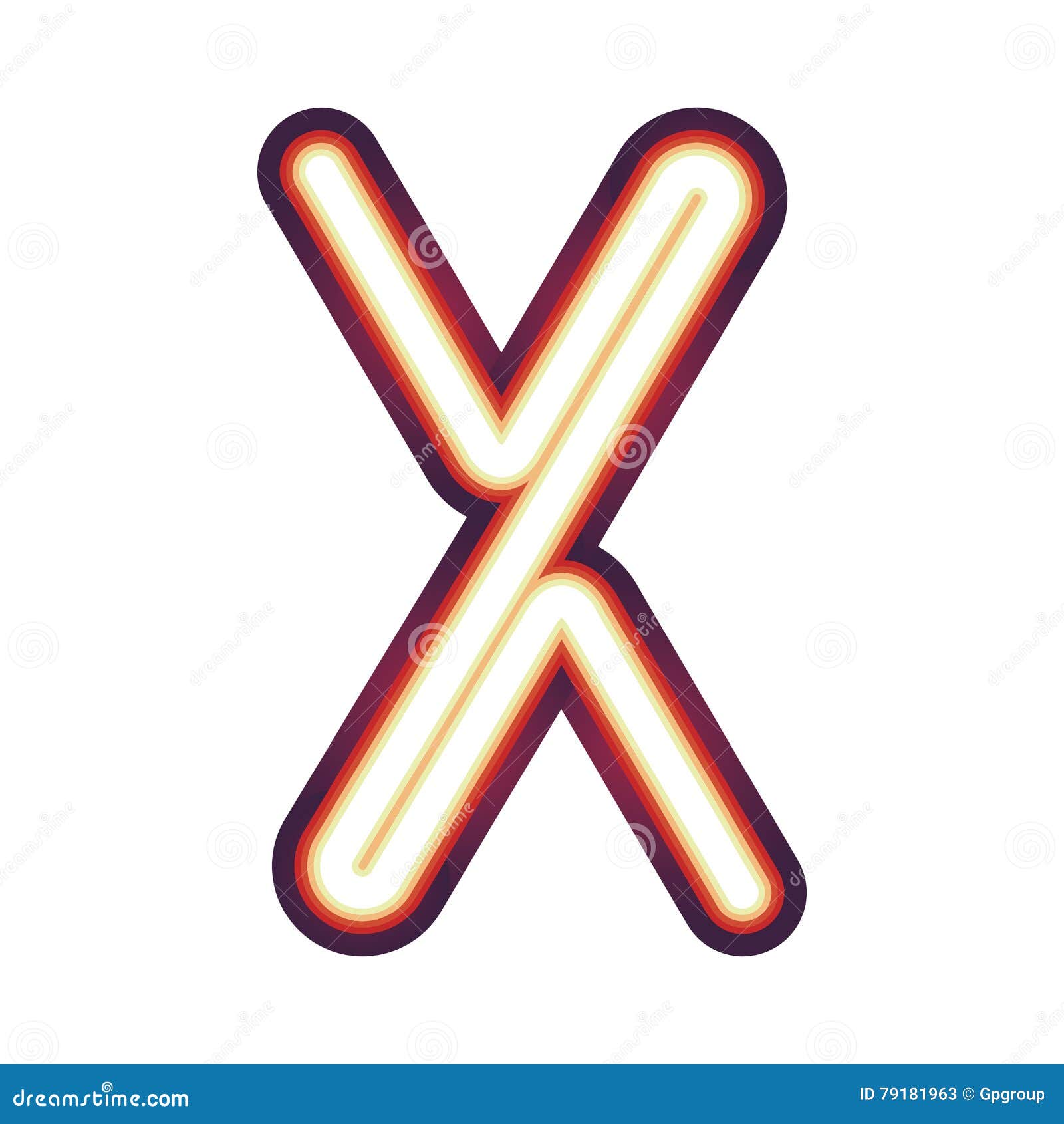 Glowing neon letter X stock vector. Illustration of collection - 79181963