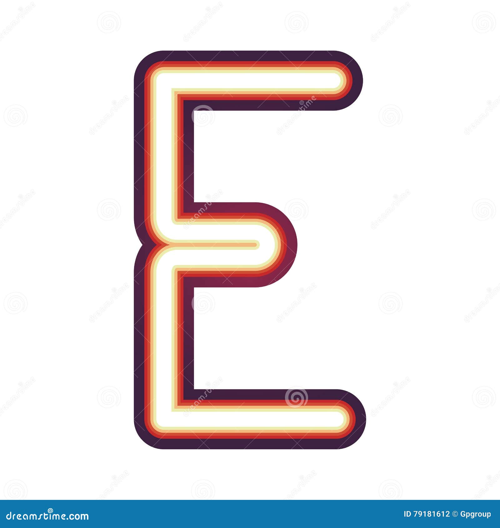 Glowing neon letter E stock vector. Illustration of letter - 79181612