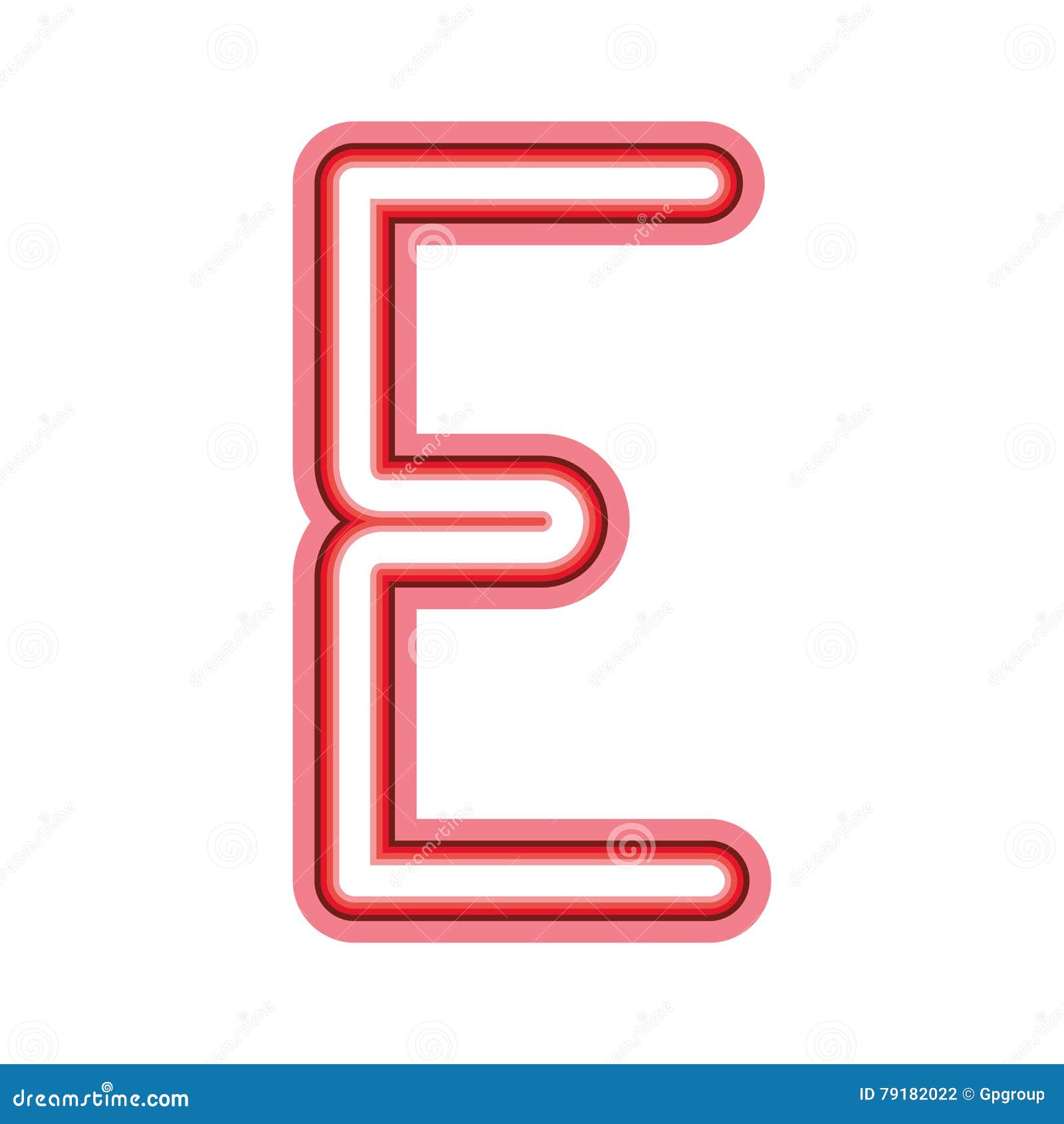 Glowing neon letter E stock vector. Illustration of color - 79182022
