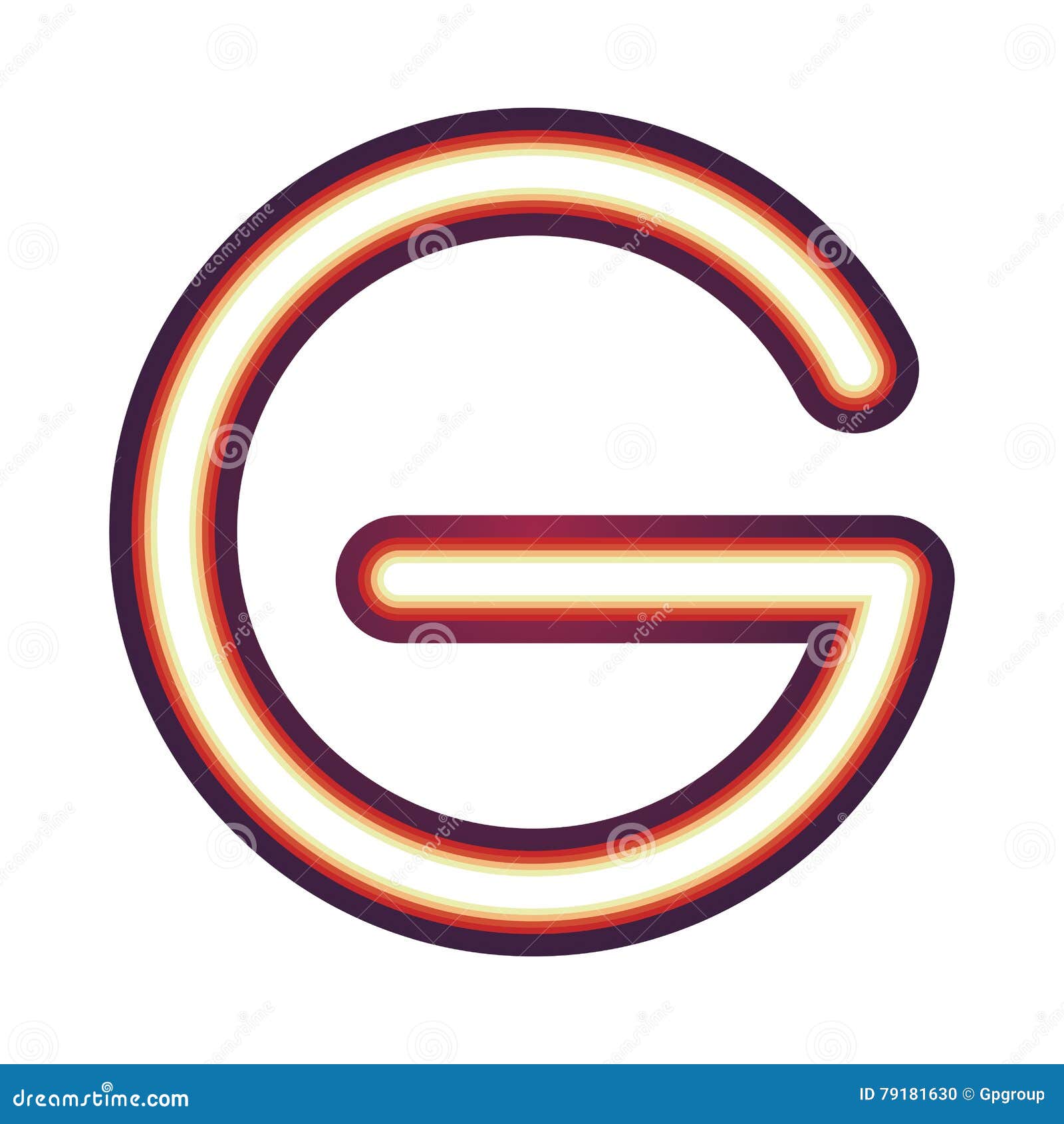 Glowing neon letter G stock vector. Illustration of glow - 79181630