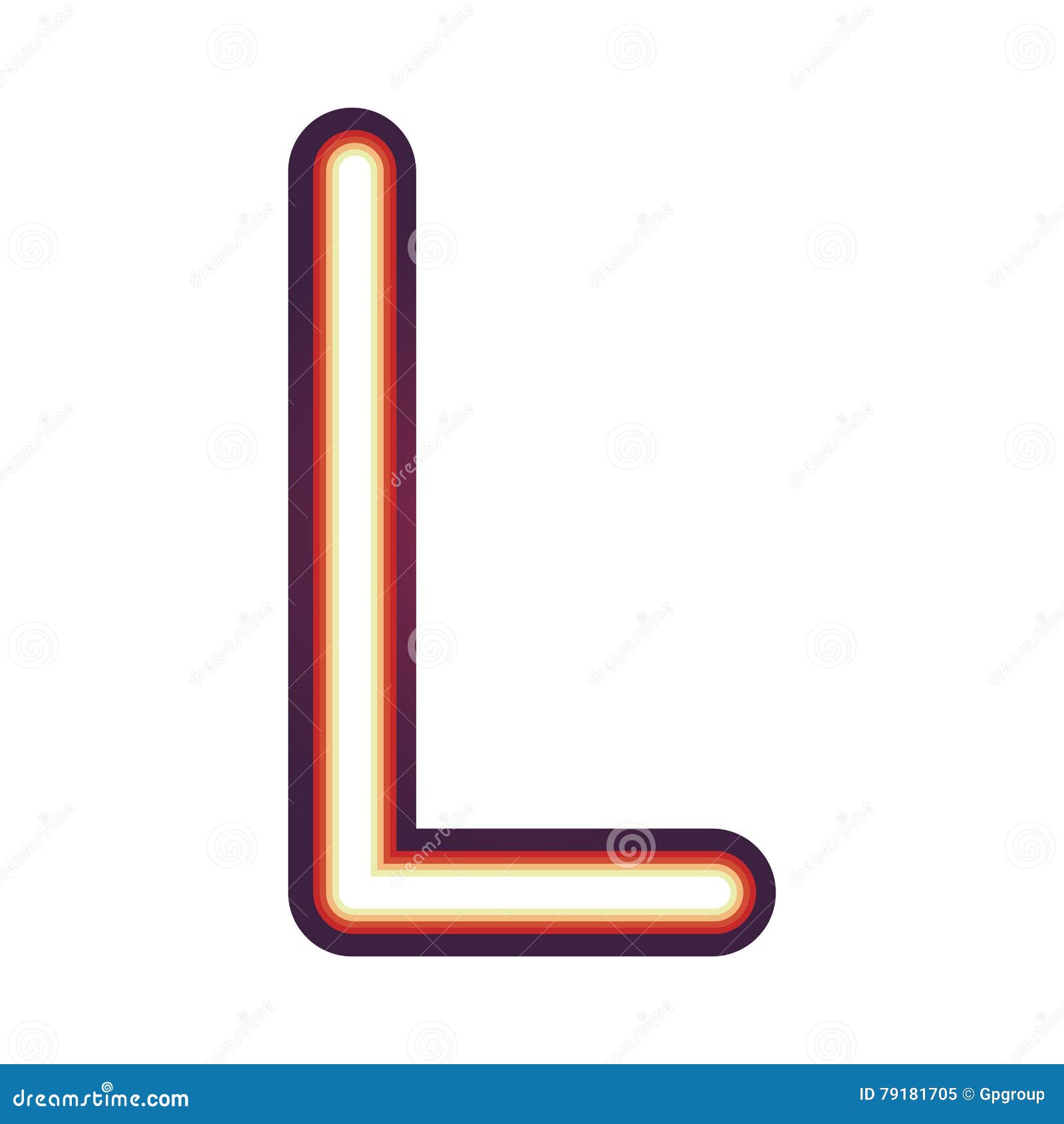 Glowing neon letter L stock vector. Illustration of lamp - 79181705