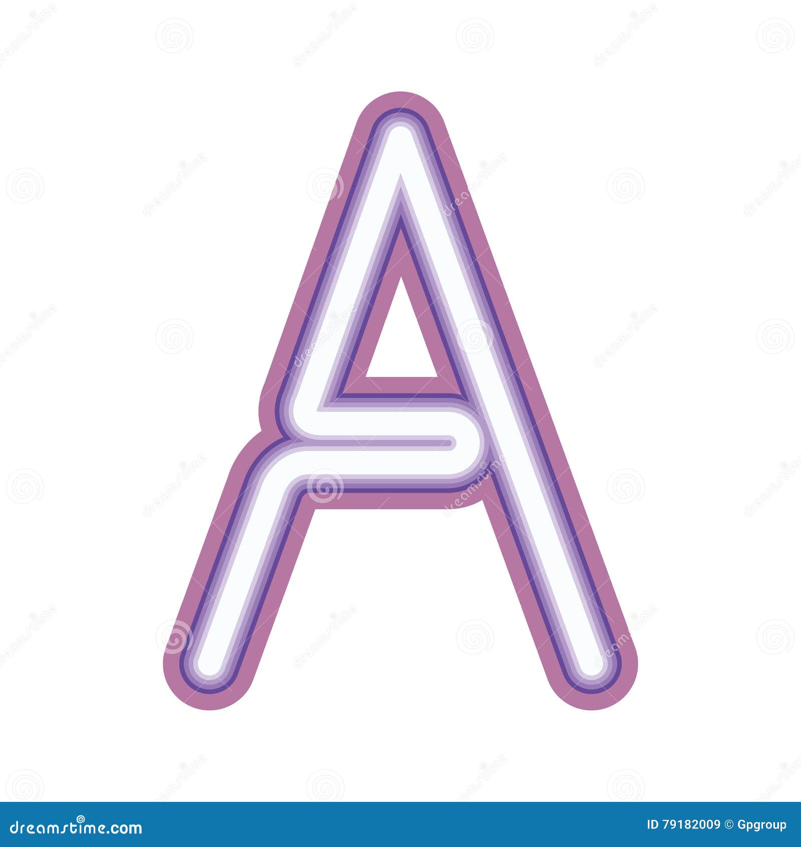 Glowing neon letter a stock vector. Illustration of icon - 79182009
