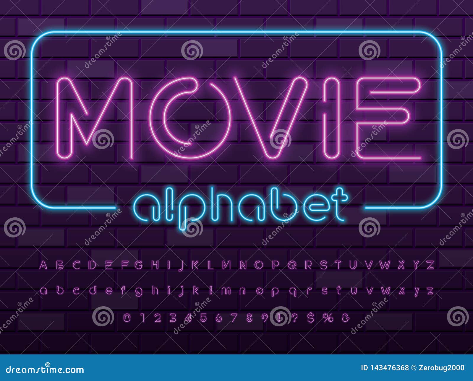 Neon light font stock vector. Illustration of concept - 143476368