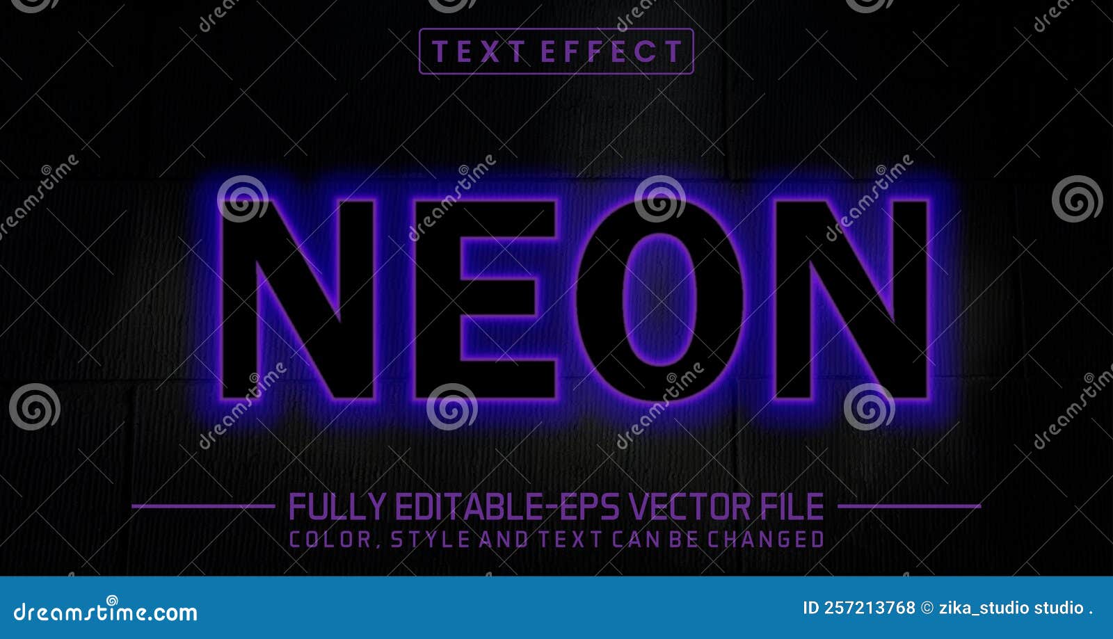 Glowing Neon Light, Editable Graphic Style Text Effect Stock Vector ...