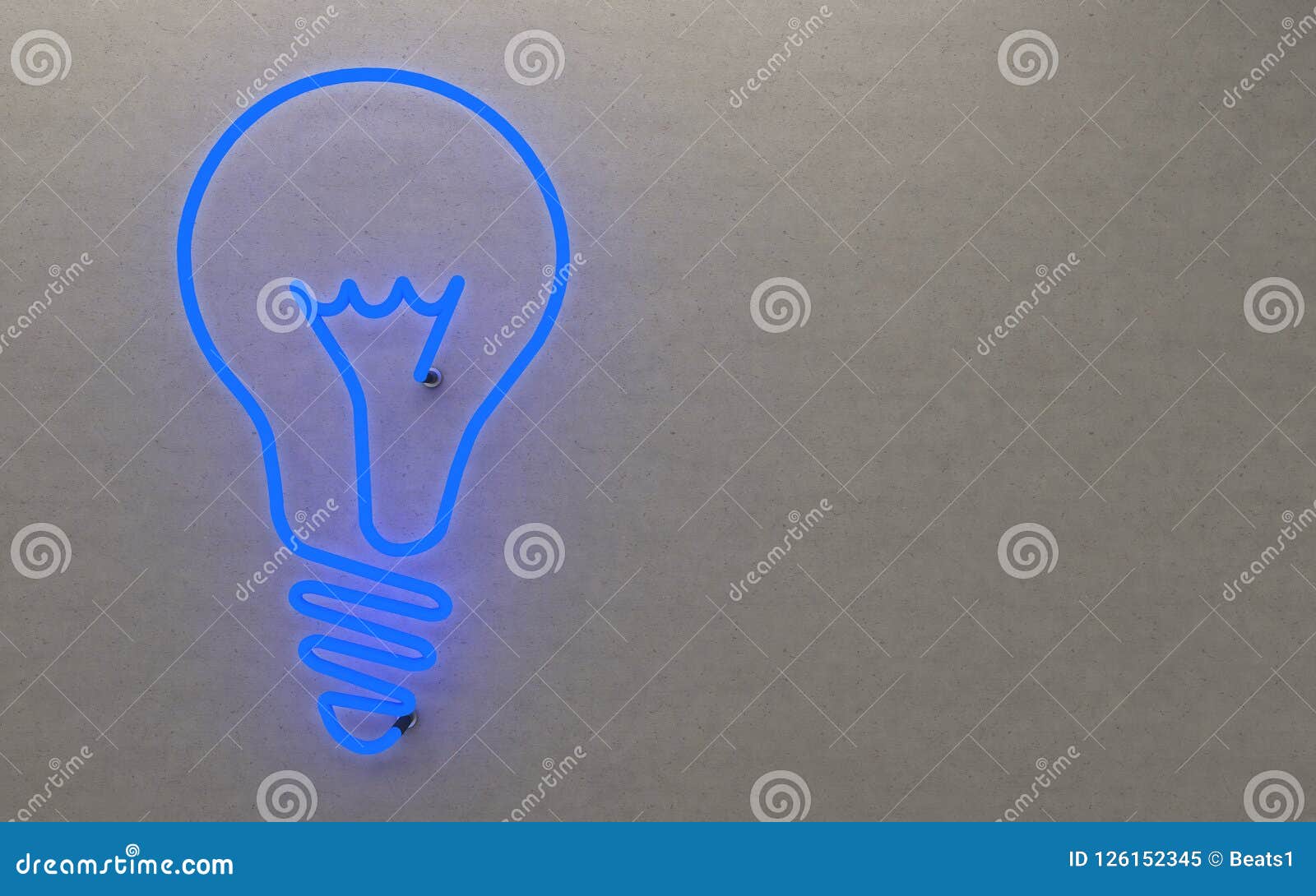 Glowing Neon Light Light Bulb. 3d Rendering Stock Image - Image of ...