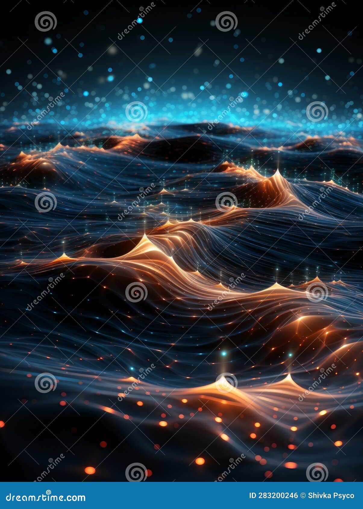 A Glowing Neon Light Wave Shaped Pattern Stock Illustration ...