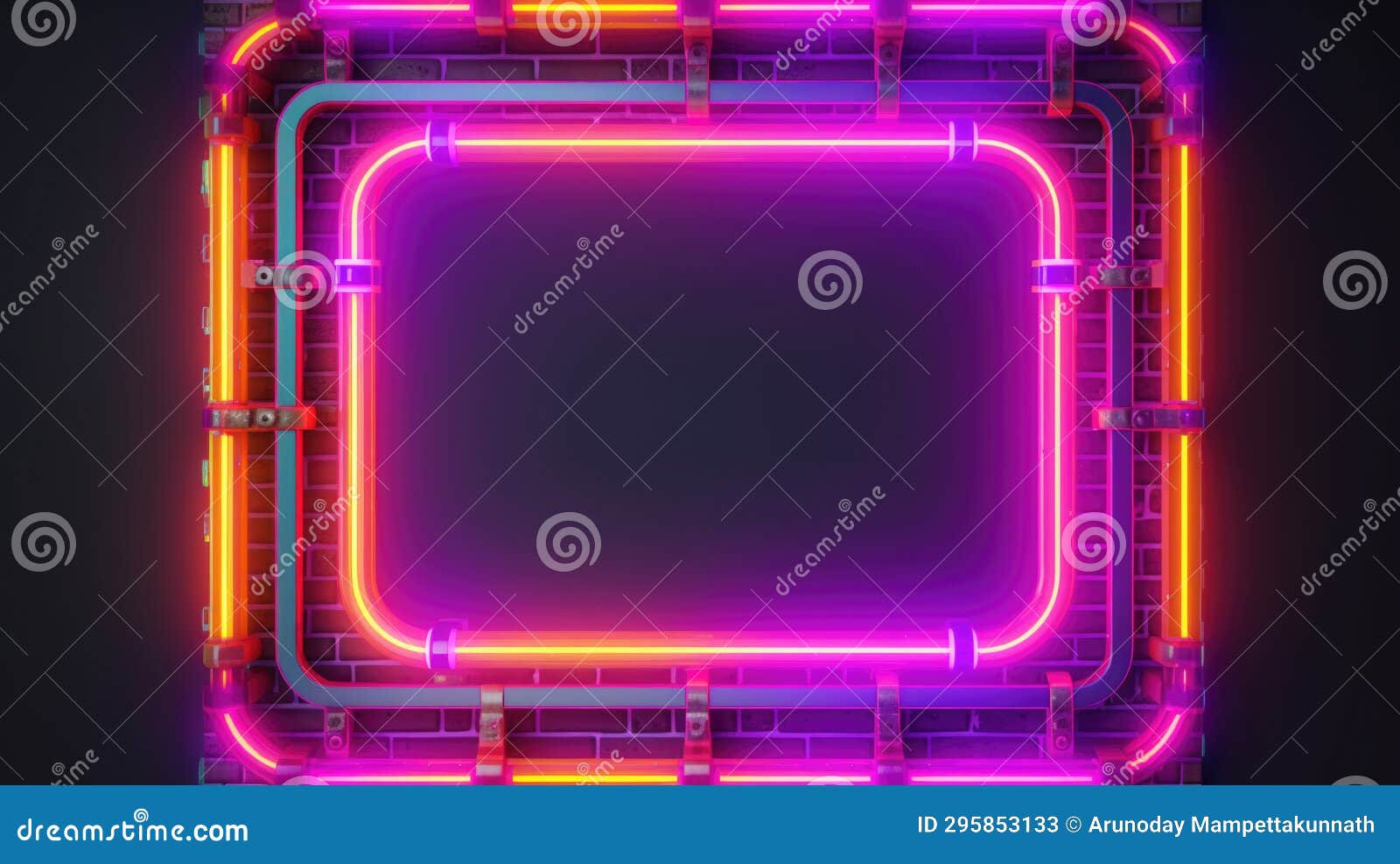 Glowing Neon Lighting Frame Stock Illustration - Illustration of laser ...