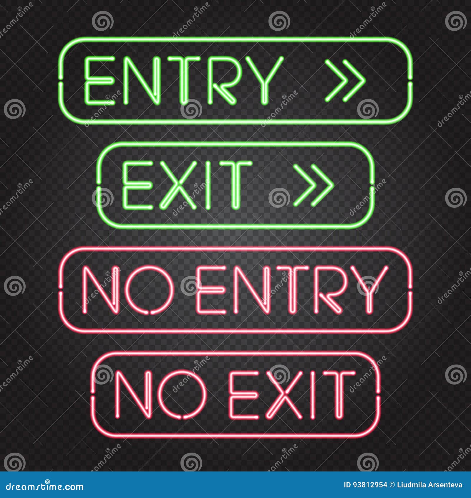 Glowing neon lights signs stock vector. Illustration of green - 93812954