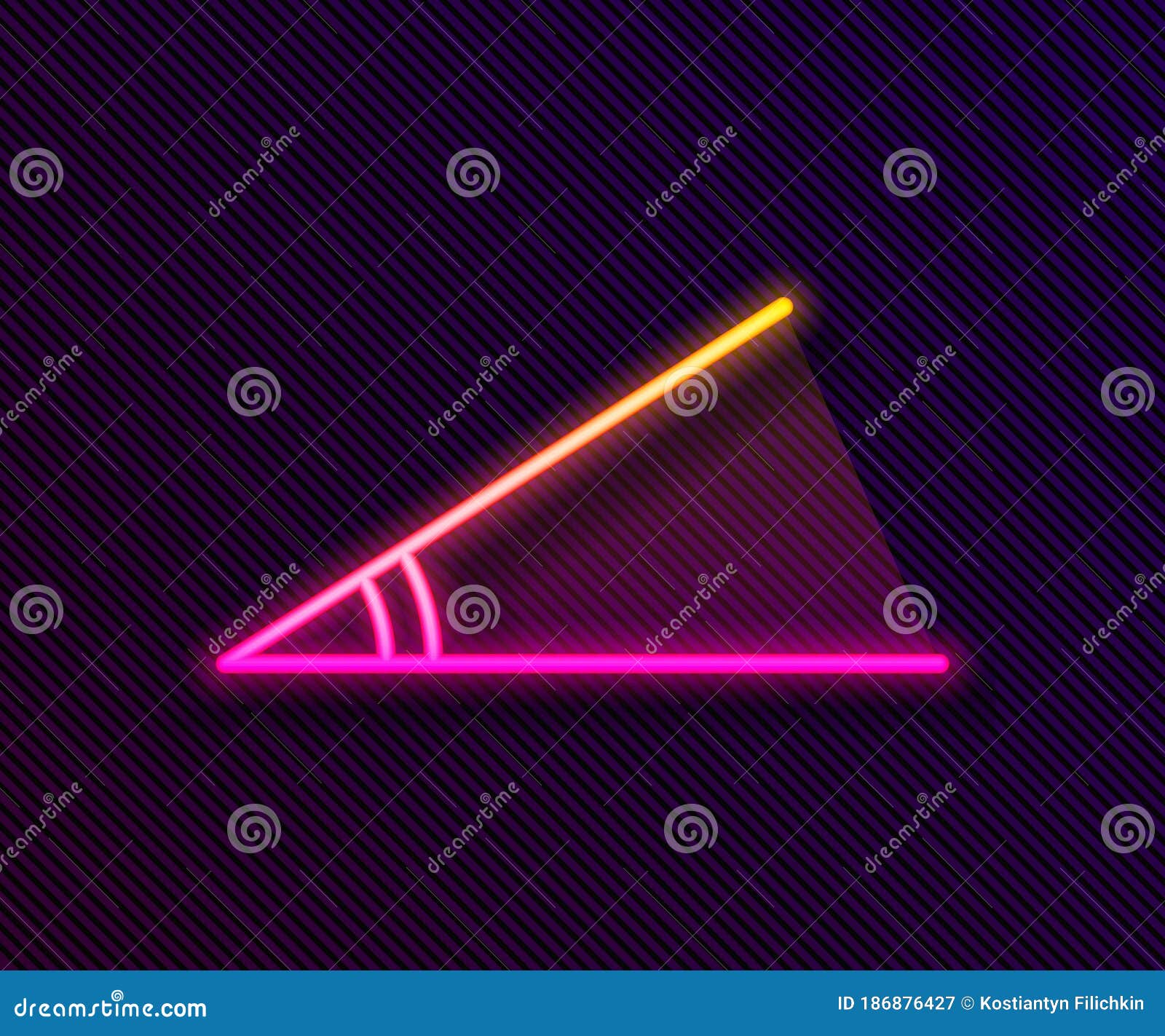 Acute Angle Of 45 Degrees Icon From Shapes Outline Collection. Thin ...