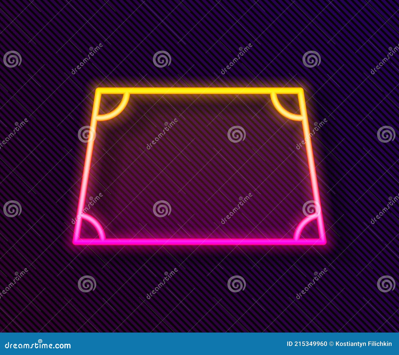 Neon Trapezoid Outline On A Black Background. Generative AI Royalty ...