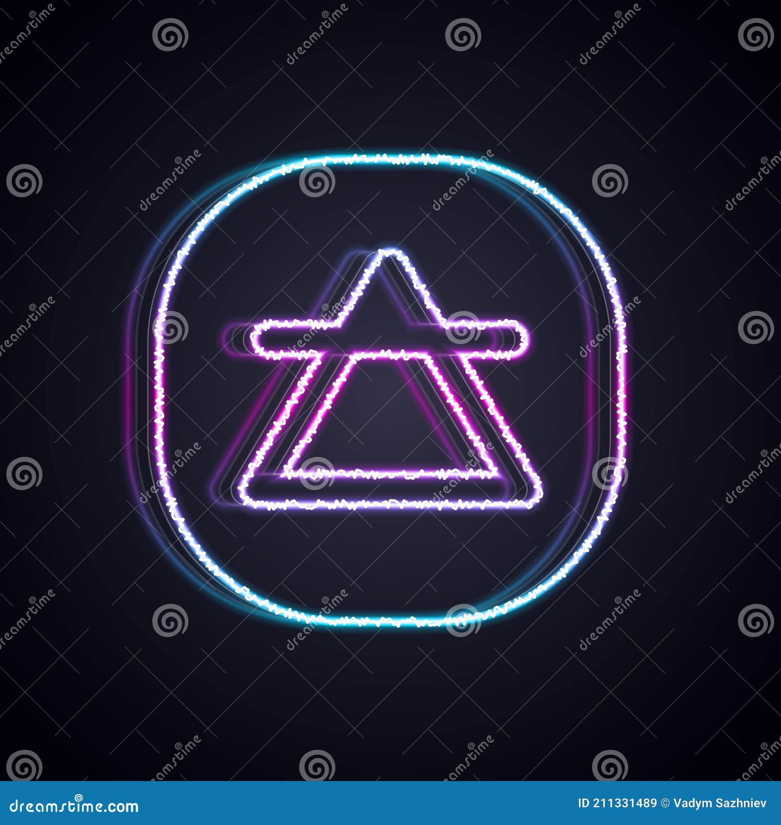 Glowing Neon Line Air Element of the Symbol Alchemy Icon Isolated on ...