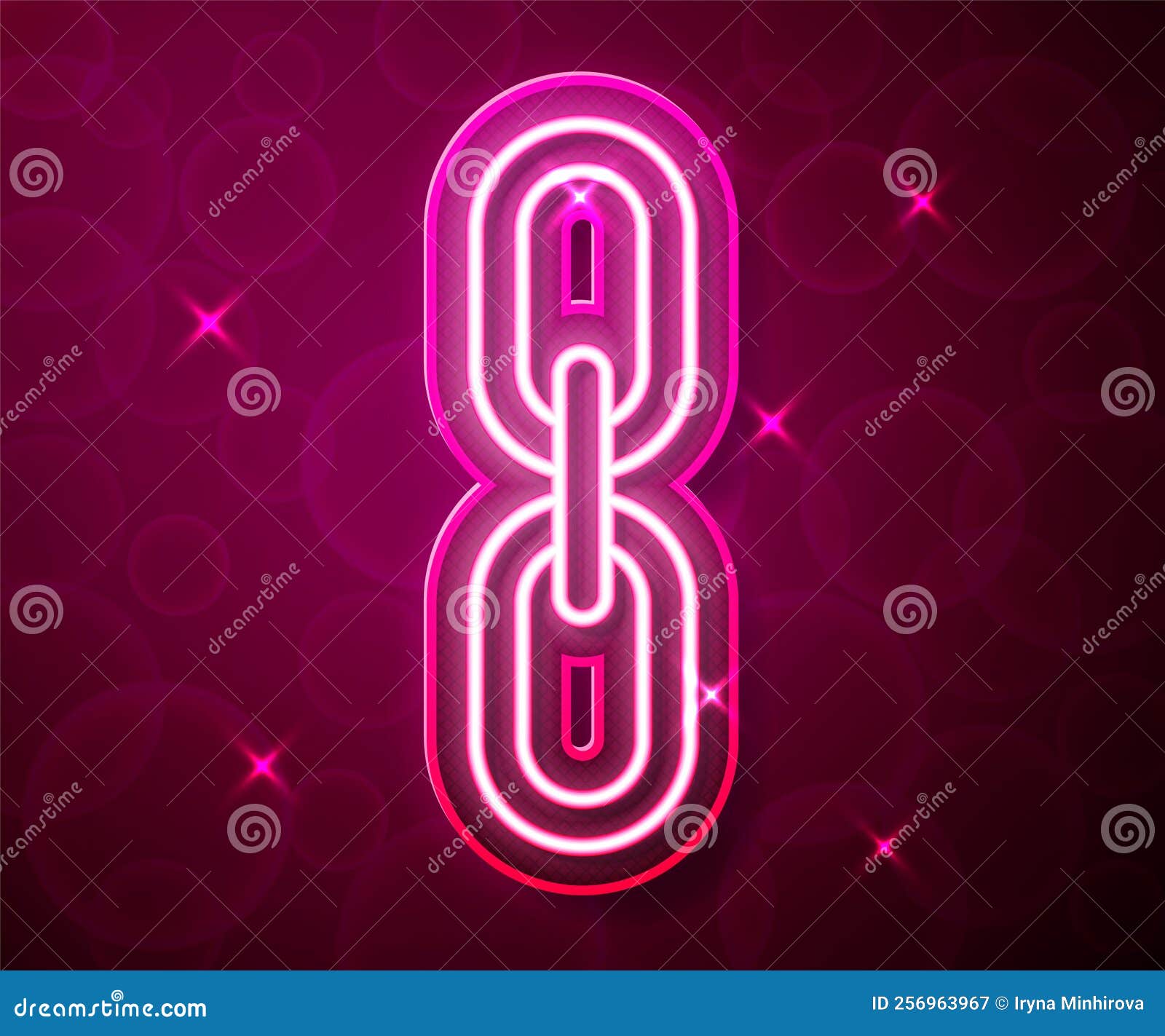 Glowing Neon Line Chain Link Icon Isolated on Red Background. Link ...