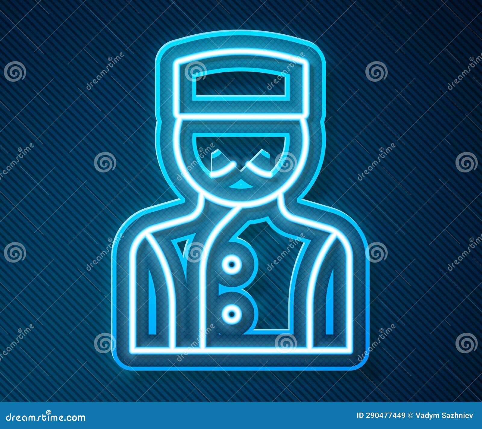 Glowing Neon Line Concierge Icon Isolated on Blue Background. Vector ...