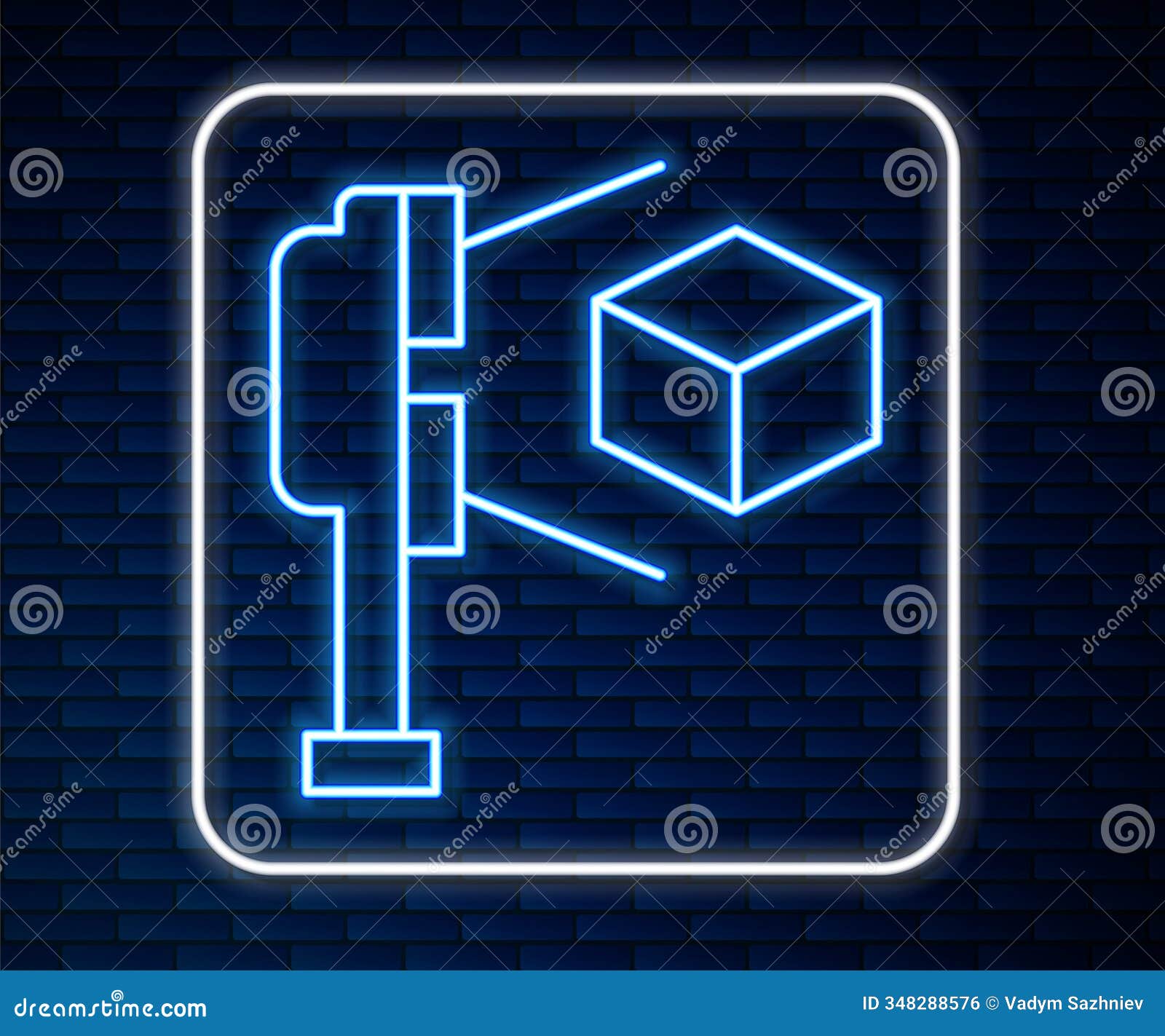 Set 3D Scanner With Cube, Layers, Graphic Designer, Isometric, Printer ...