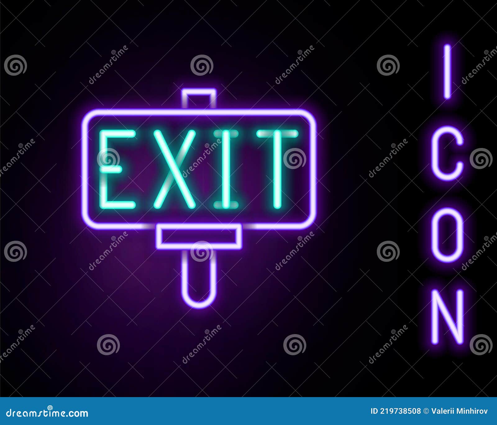 Glowing Neon Line Fire Exit Icon Isolated on Black Background. Fire ...