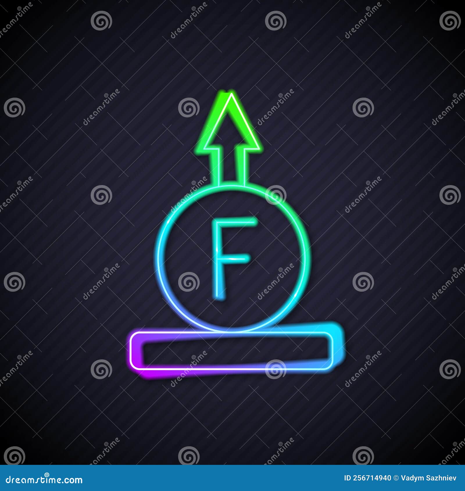 Glowing Neon Line Force of Physic Formula Calculation Icon Isolated on ...
