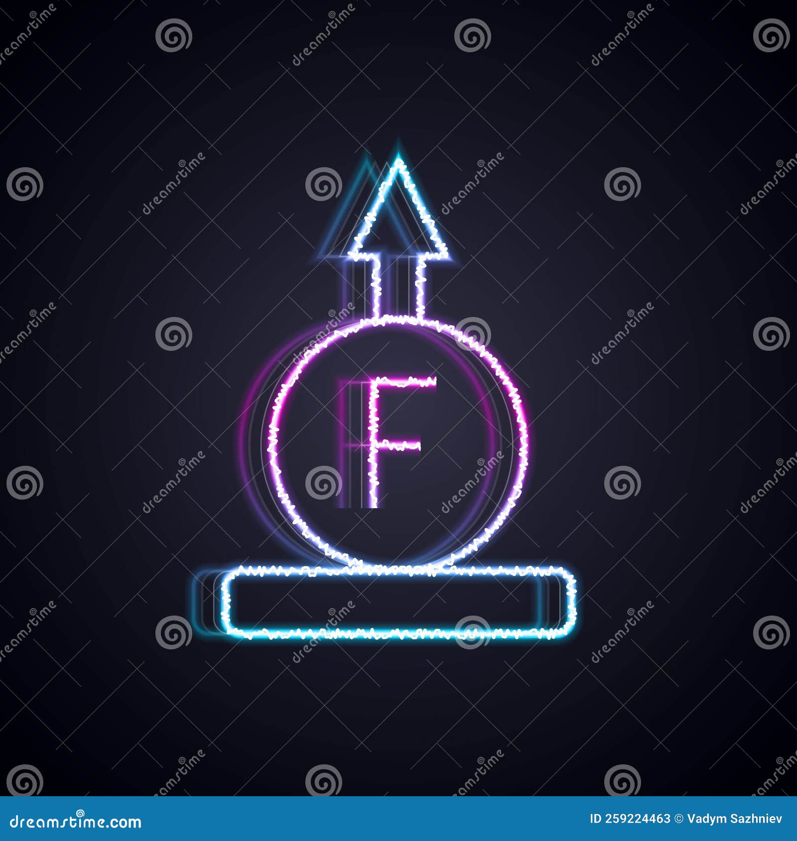 Glowing Neon Line Force of Physic Formula Calculation Icon Isolated on ...