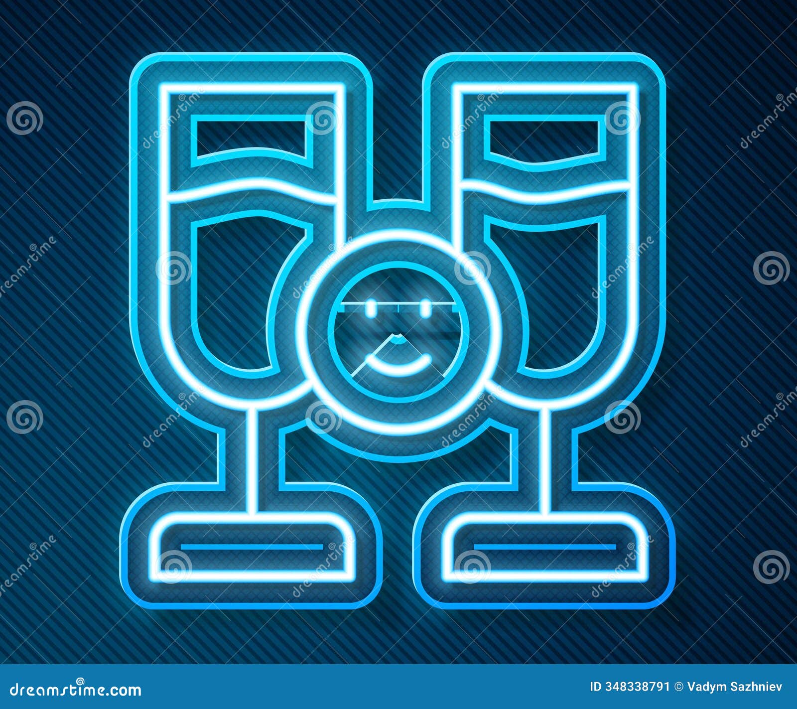 Glowing Neon Line Friends Drinking Alcohol Icon Isolated on Blue ...