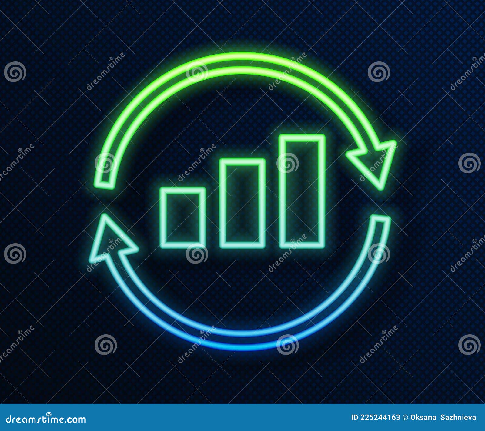 Glowing Neon Line Graph, Schedule, Chart, Diagram, Infographic, Pie ...