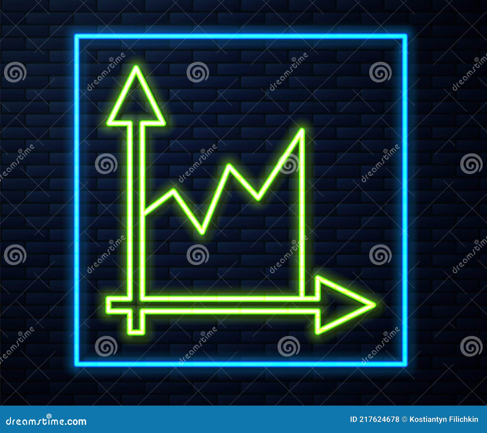 Glowing Neon Line Graph, Schedule, Chart, Diagram, Infographic, Pie ...