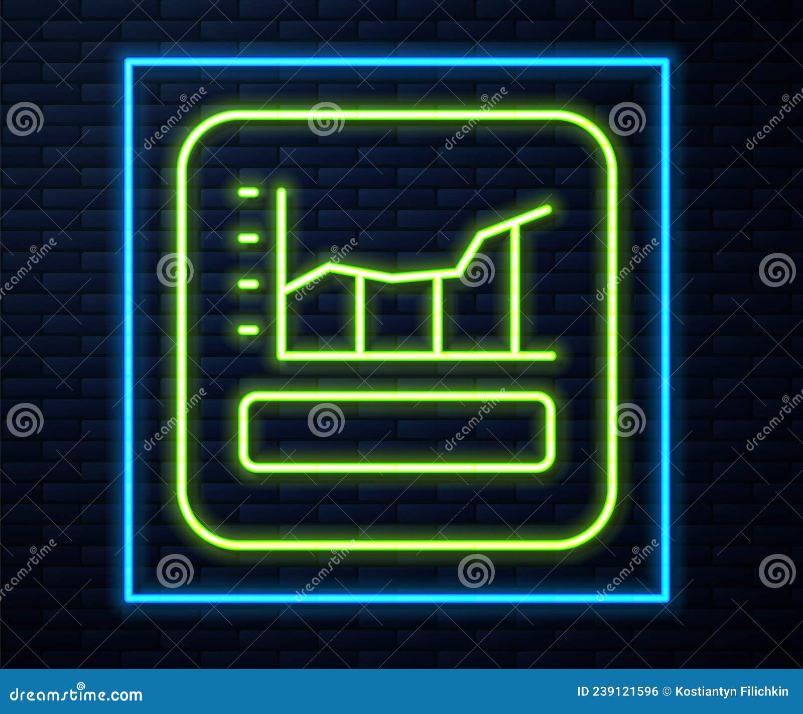 Glowing Neon Line Graph, Schedule, Chart, Diagram, Infographic, Pie ...