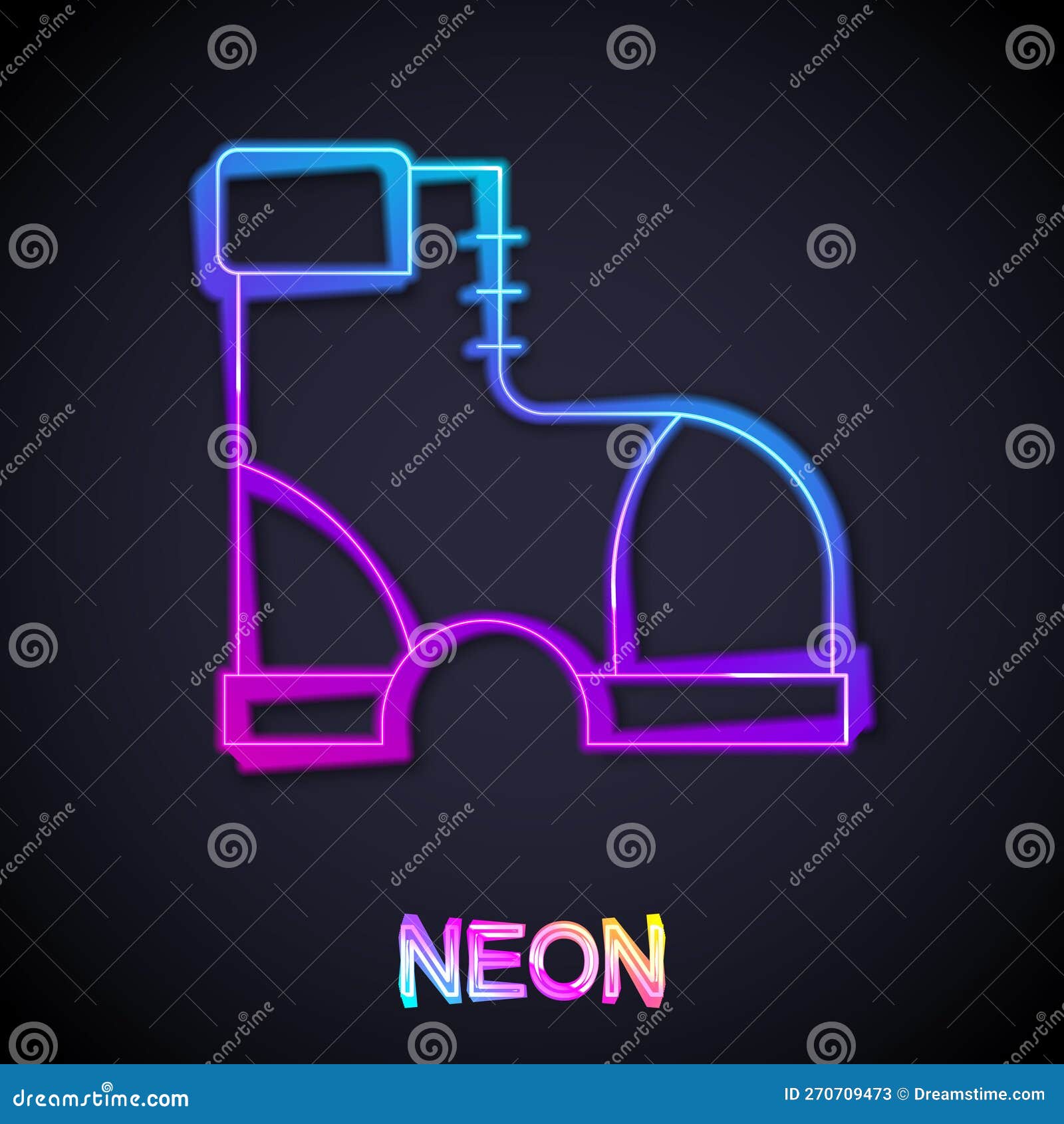 Neon Hunter Dog Or Gundog Red Color Vector Illustration Image Flat ...