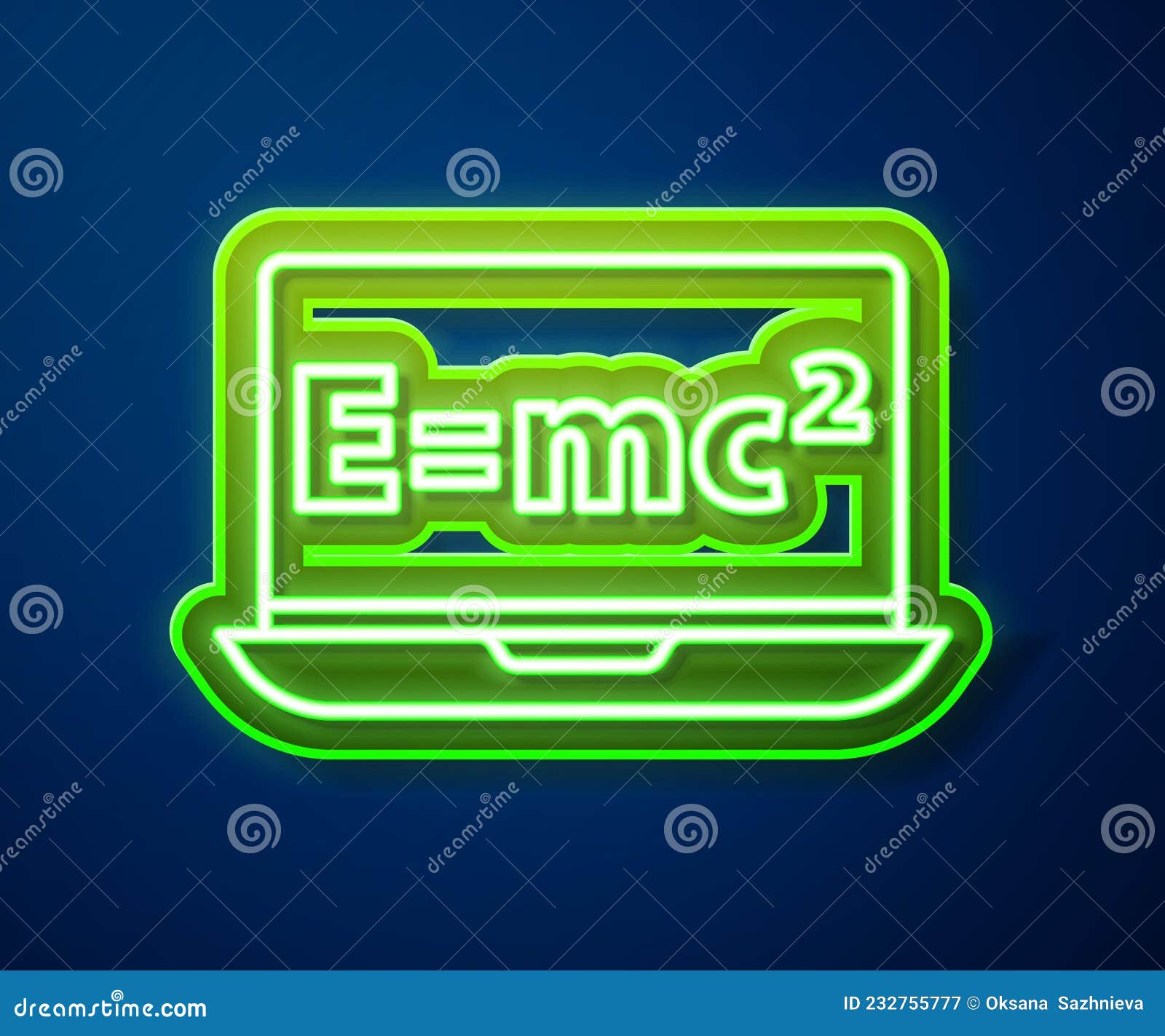 Glowing Neon Line Math System of Equation Solution on Laptop Icon ...