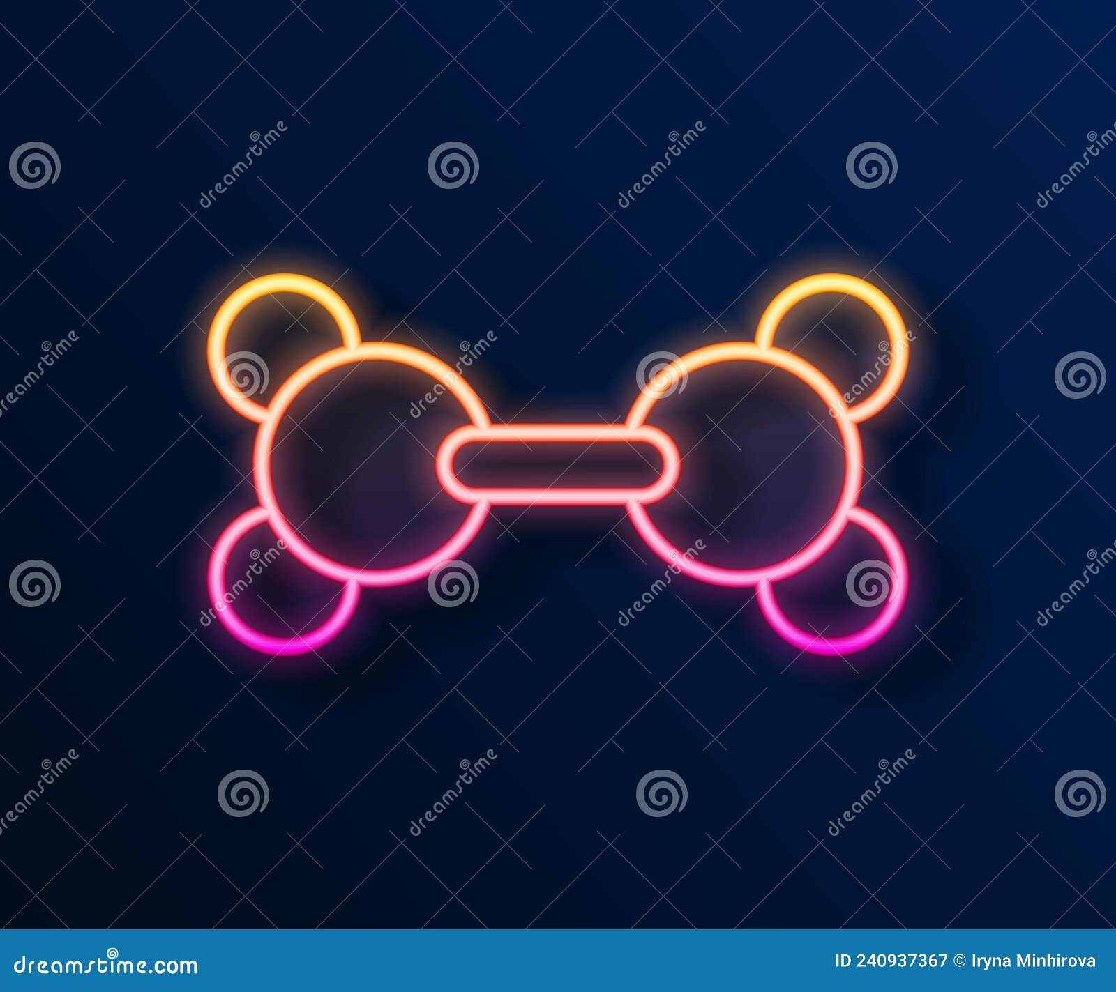 Glowing Neon Line Molecule Icon Isolated on Black Background. Structure ...