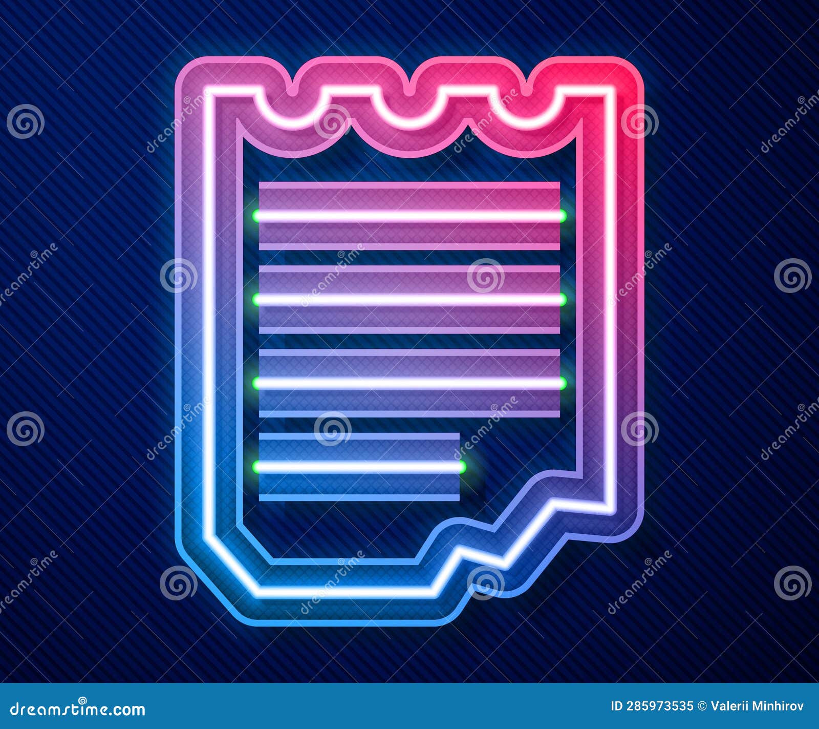 Glowing Neon Line Notebook Icon Isolated on Blue Background. Spiral ...