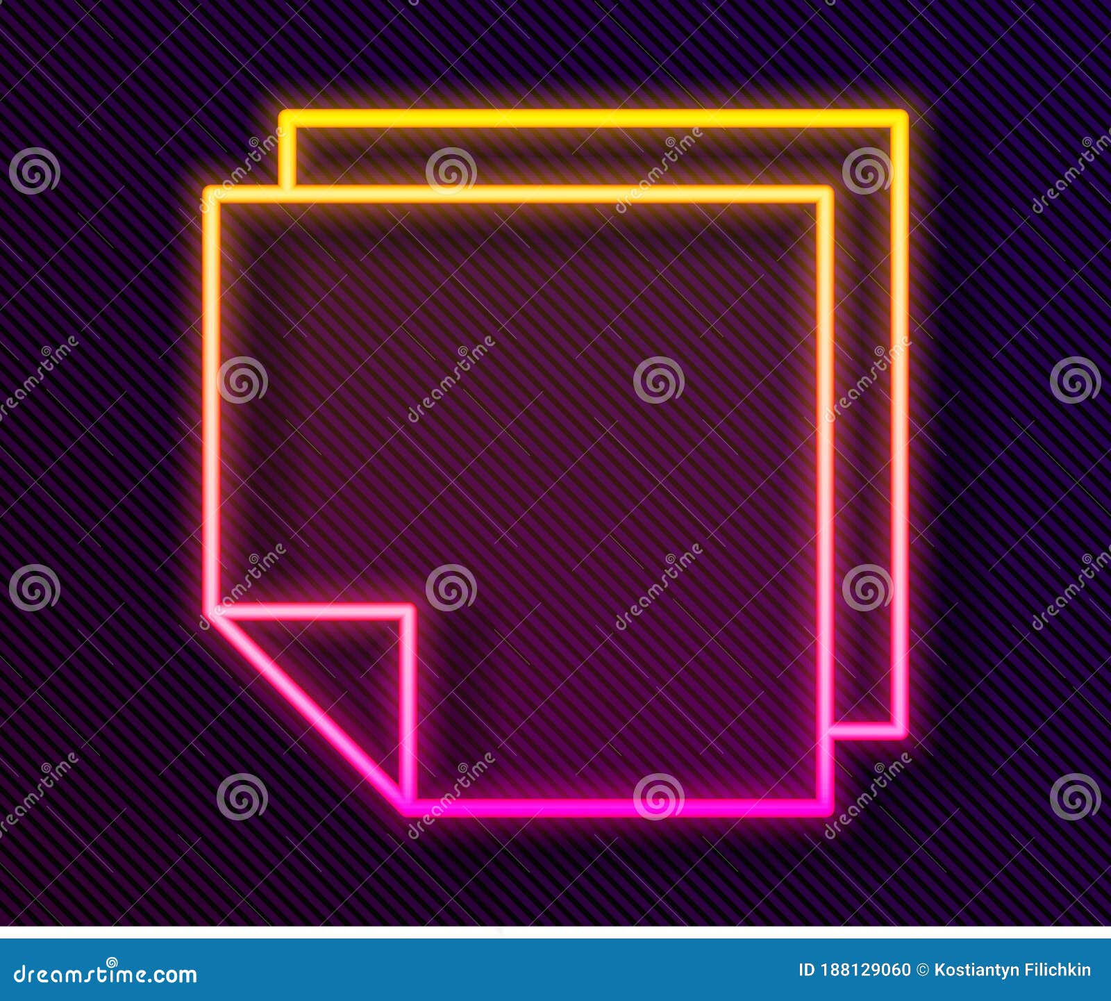 Glowing Neon Line Post Note Stickers Icon Isolated on Black Background ...