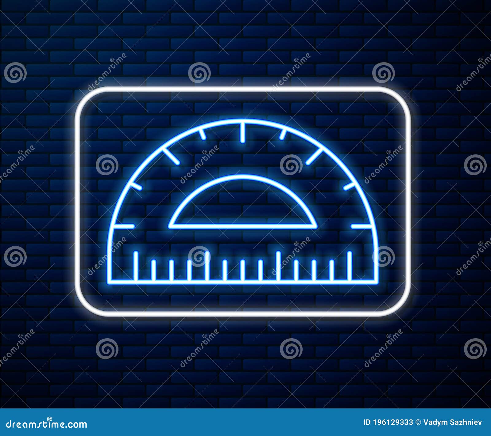 Line Protractor Grid For Measuring Degrees Icon Isolated On Black ...
