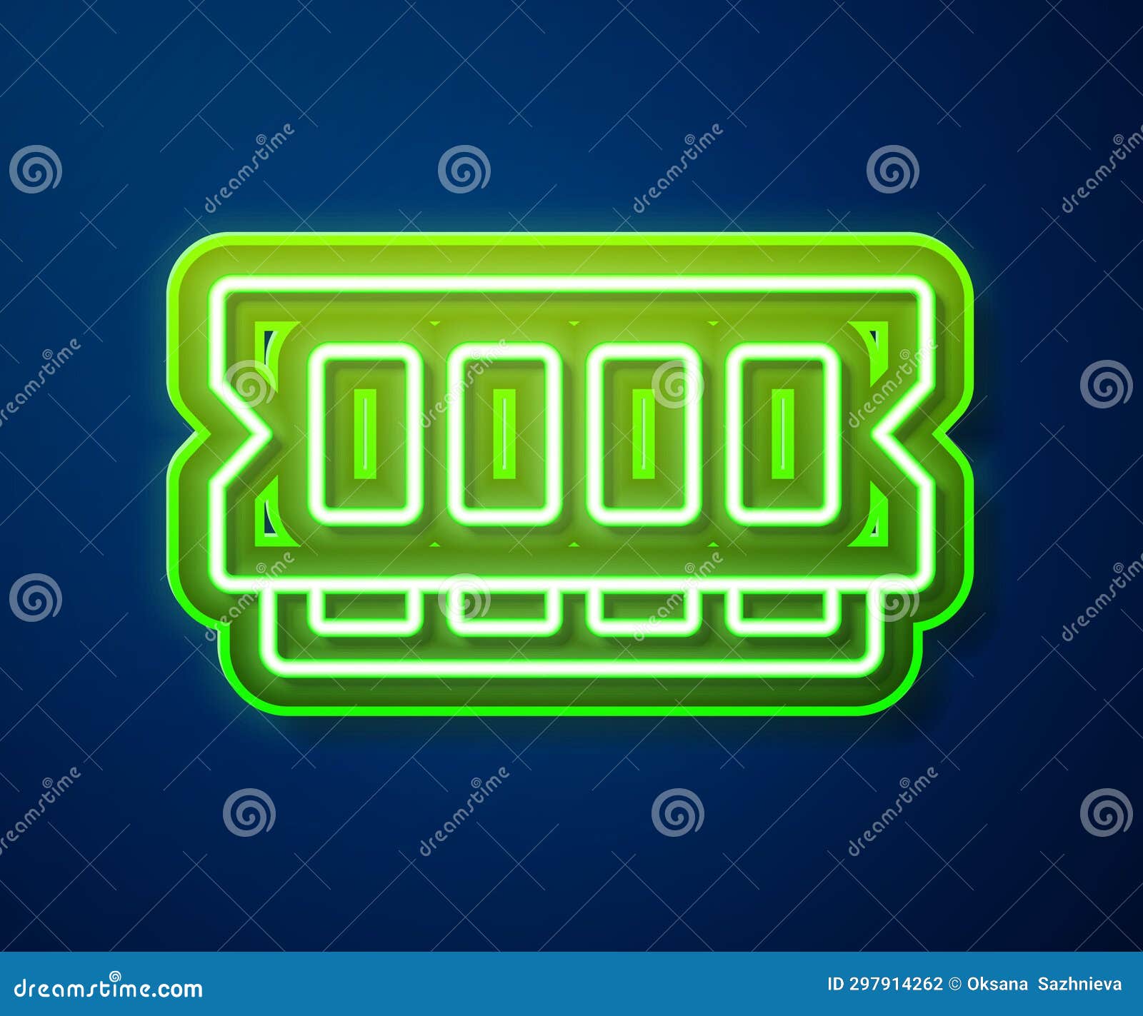 Glowing Neon Line RAM, Random Access Memory Icon Isolated on Blue ... Glowing Neon Line RAM, Random Access Memory Icon Isolated on Blue ...