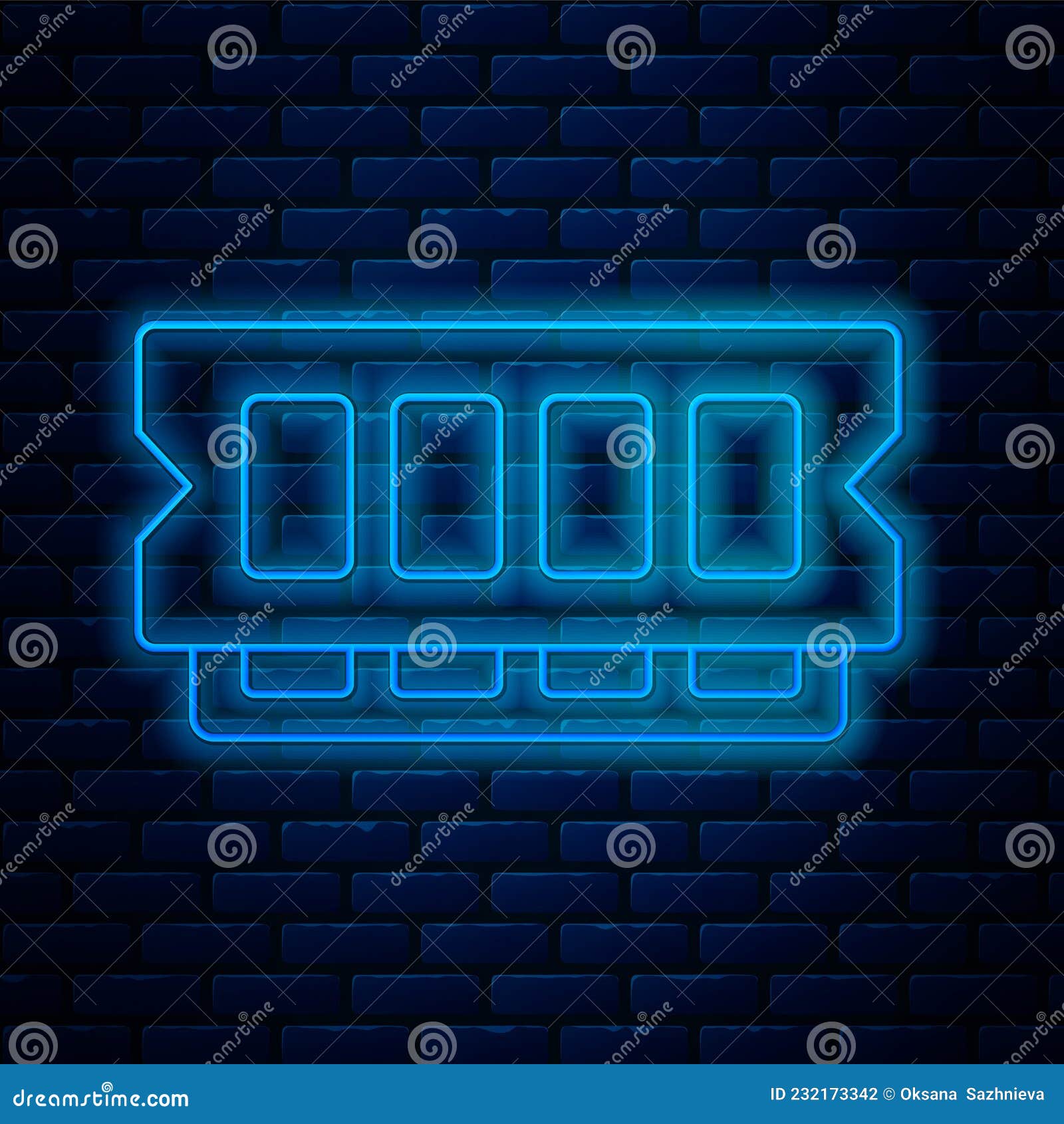 Glowing Neon Line RAM, Random Access Memory Icon Isolated on Brick Wall ...