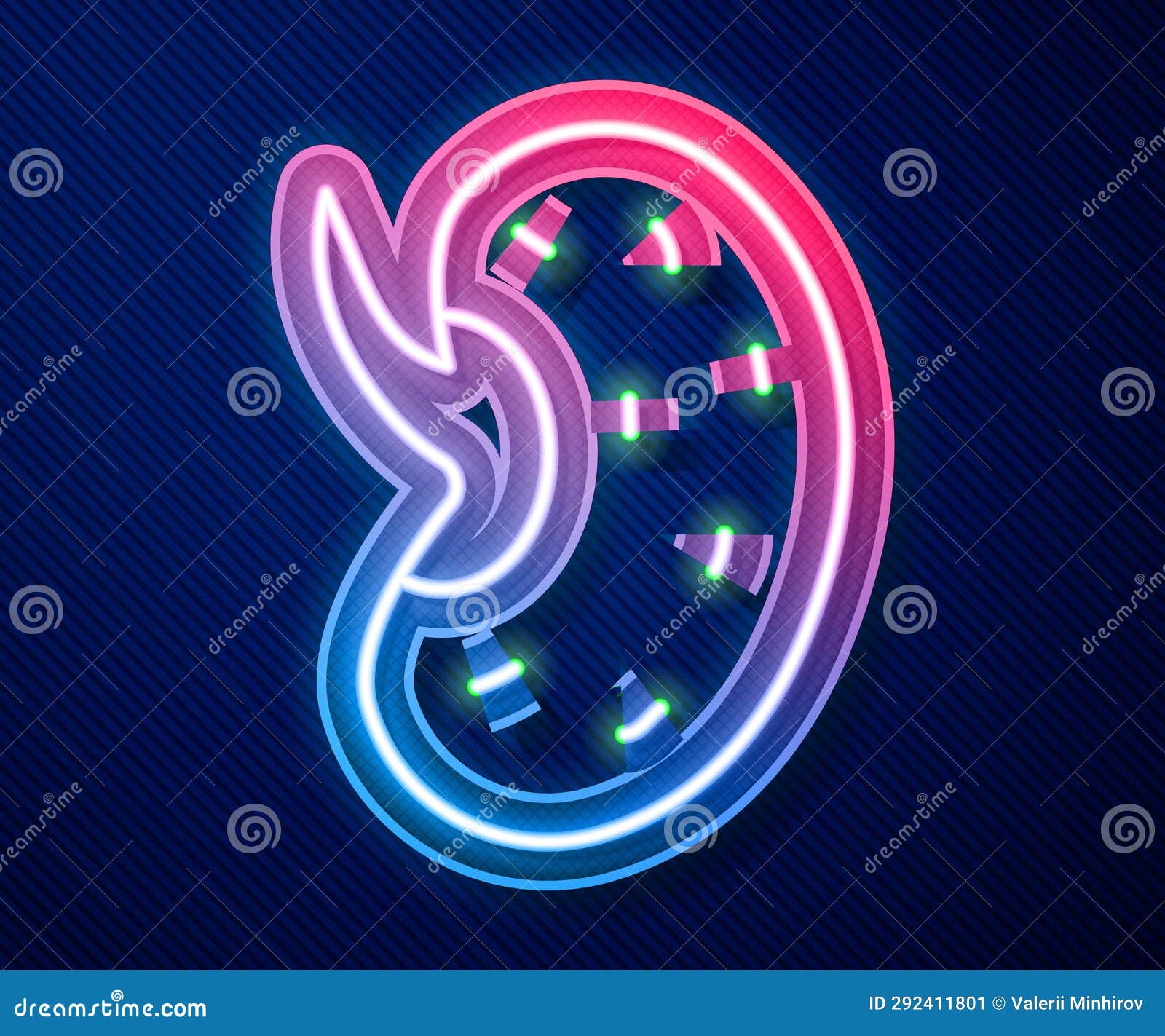 Glowing Neon Line Seeds of a Specific Plant Icon Isolated on Blue ...