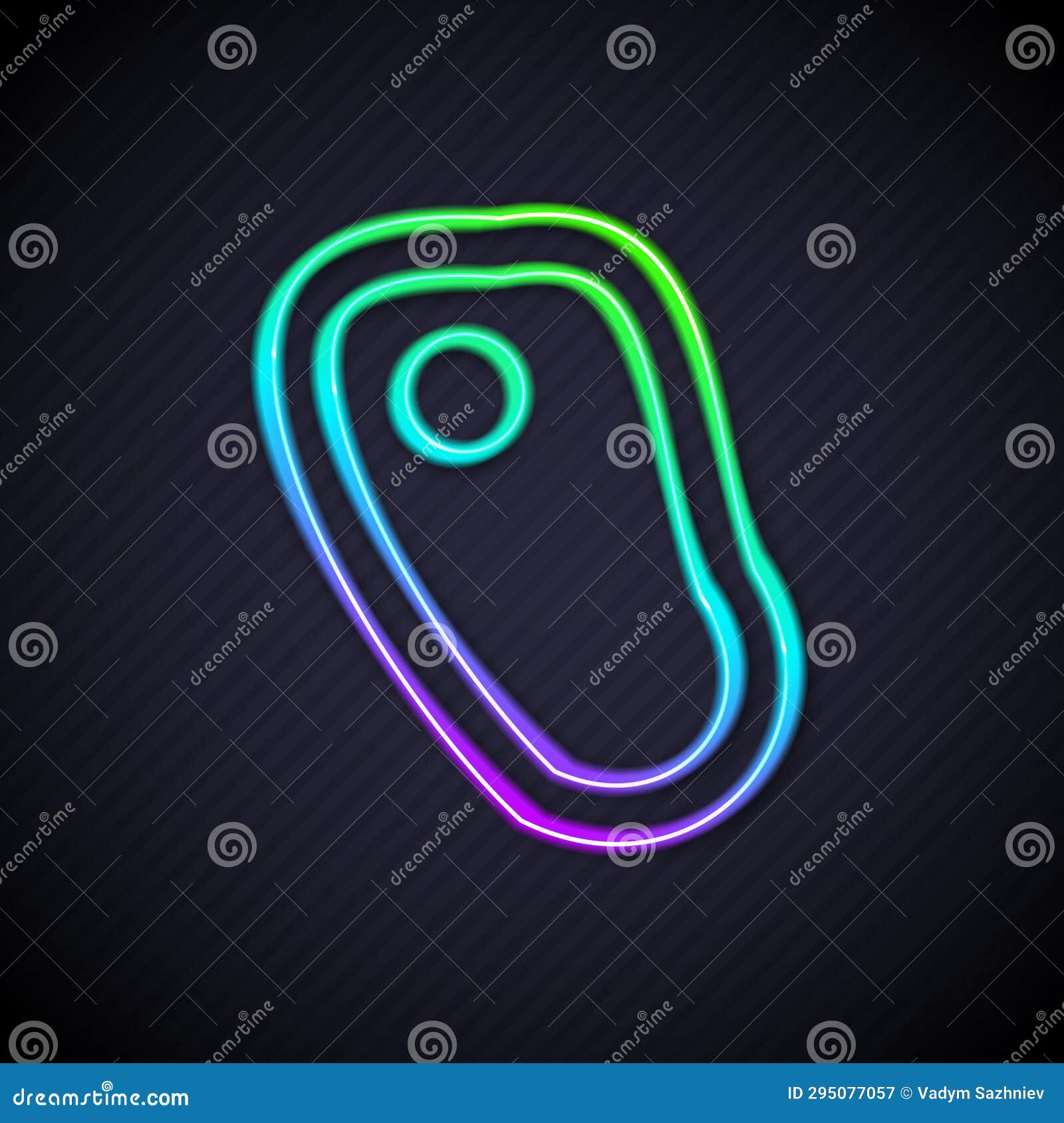 Glowing Neon Line Steak Meat Icon Isolated on Black Background. Vector ...