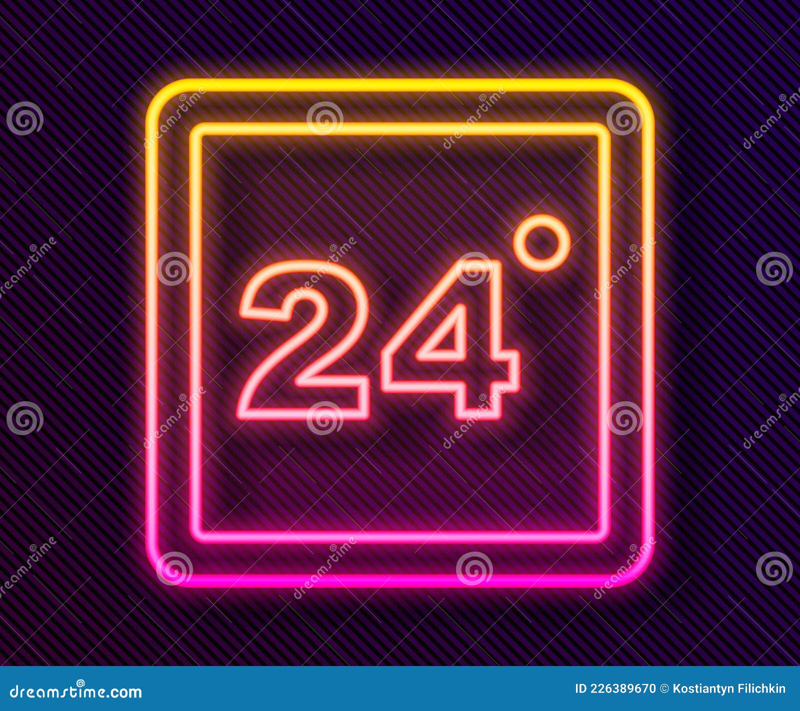 Glowing Neon Line Thermostat Icon Isolated on Black Background ...