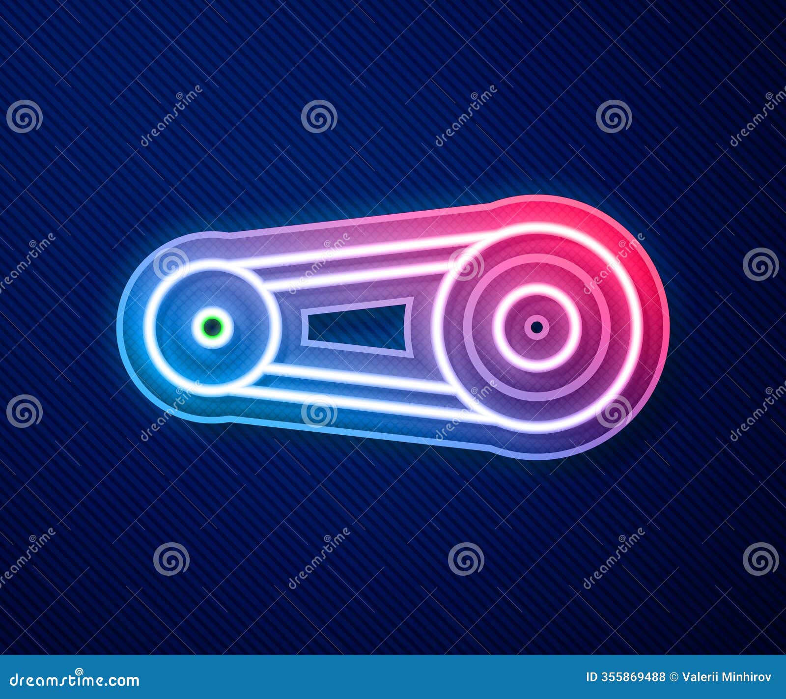 Neon Belt Transmission Mechanism With Three Pulleys Drive Part ...