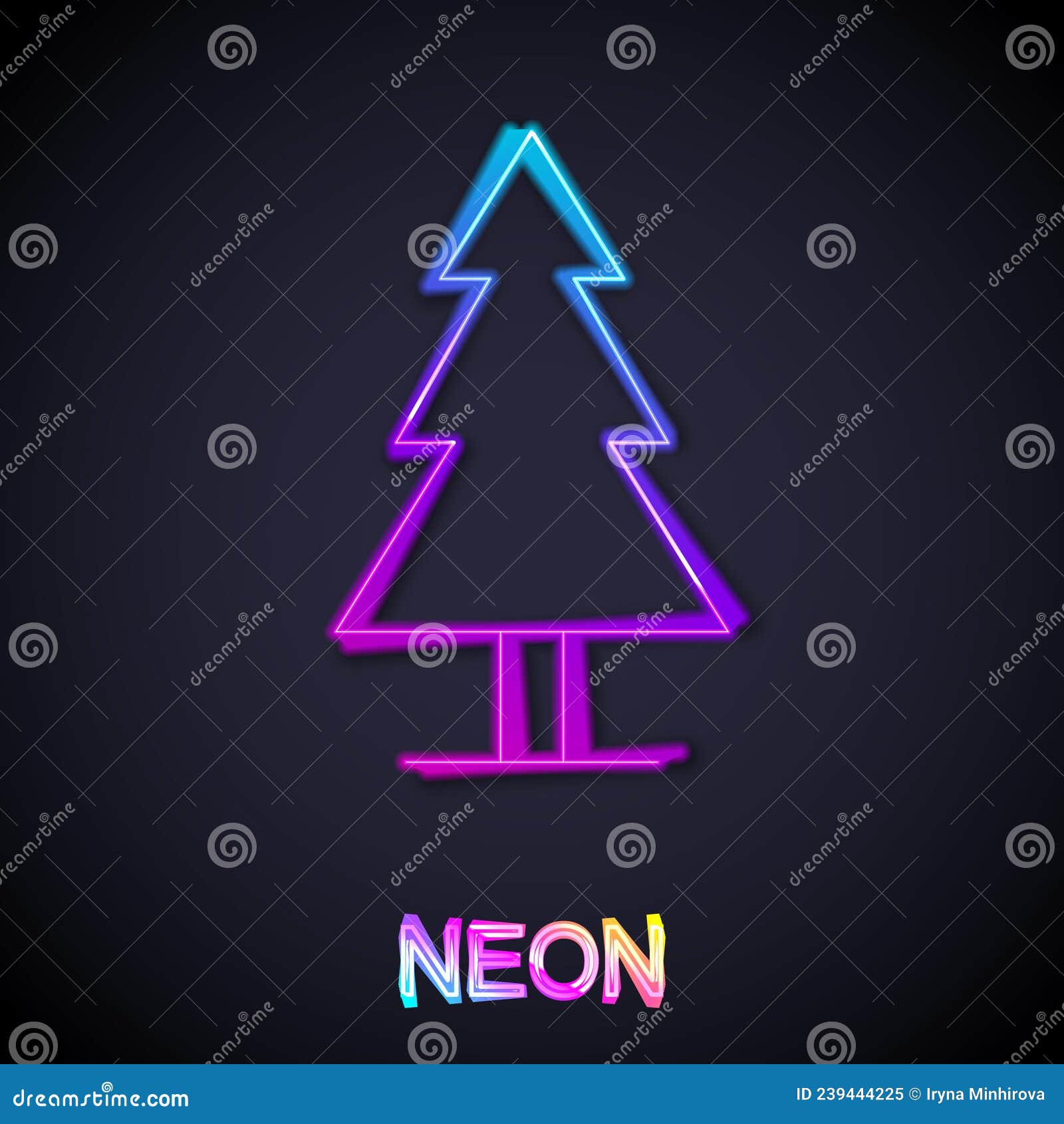 Glowing Neon Line Tree Icon Isolated on Black Background. Forest Symbol ...