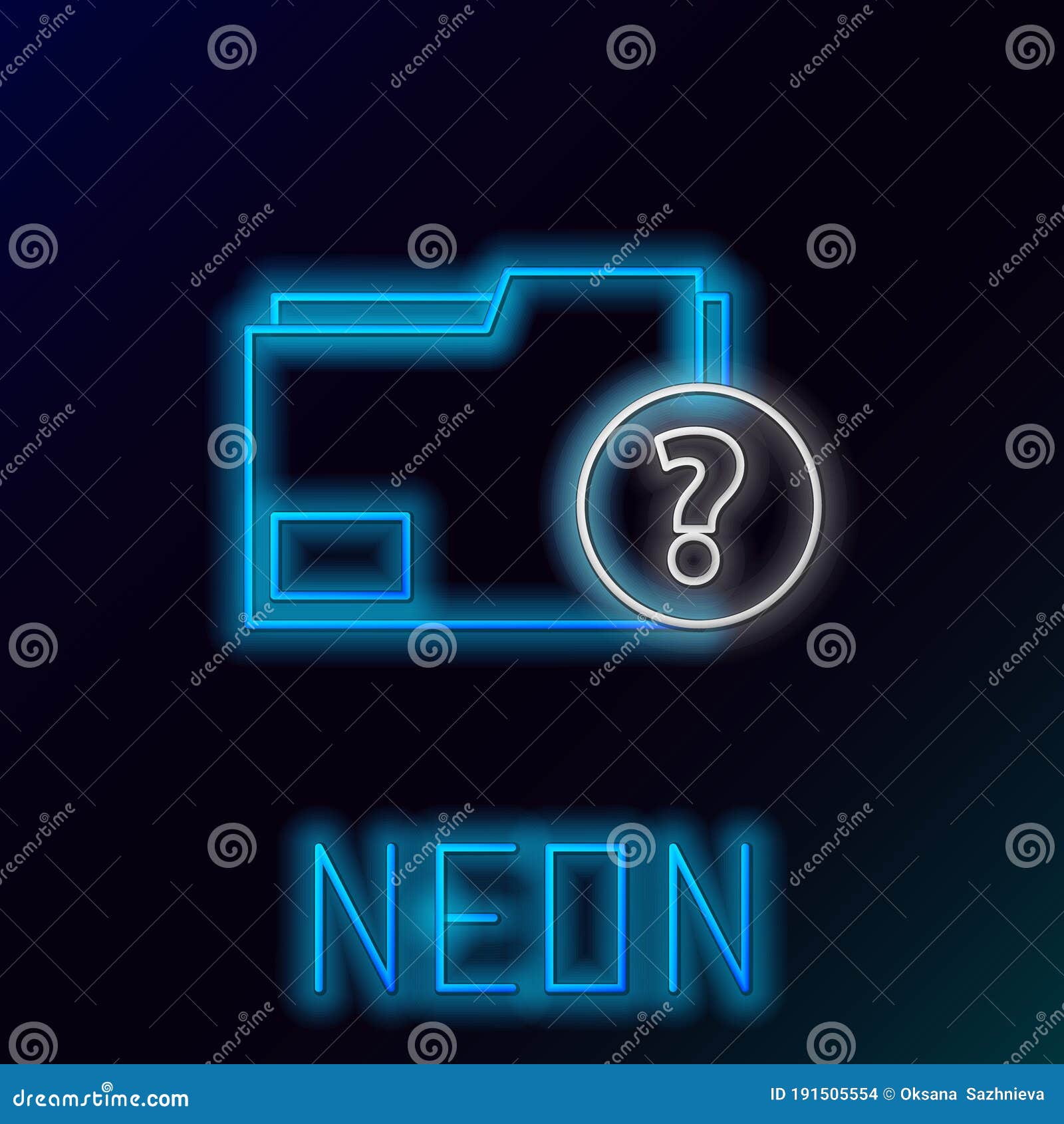 Glowing Neon Line Unknown Document Folder Icon Isolated On Black ... Glowing Neon Line Unknown Document Folder Icon Isolated On Black ...