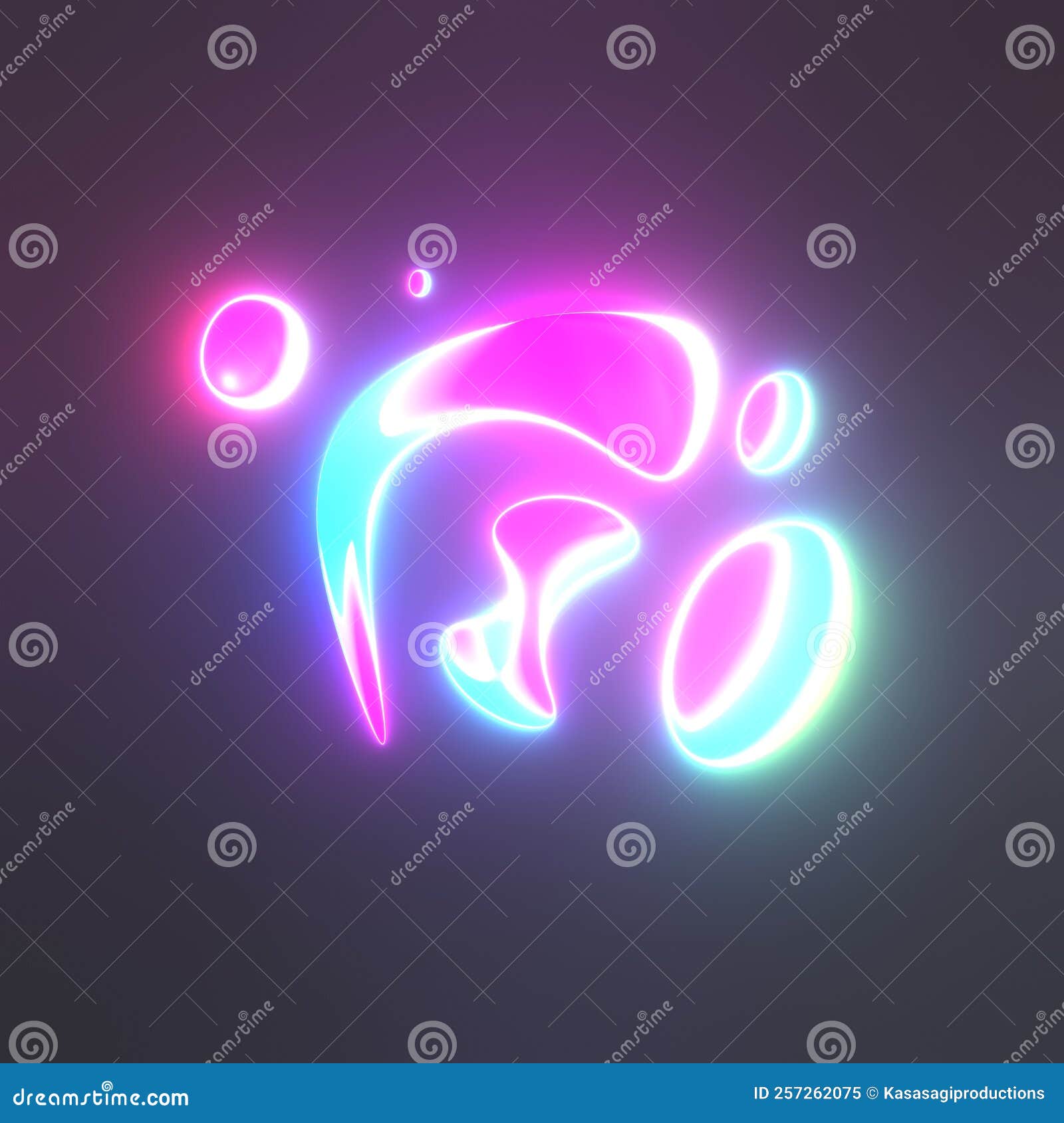 Glowing Neon Liquid Bubble Blobs Stock Illustration - Illustration of ...
