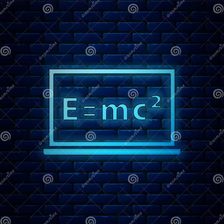 Glowing Neon Math System of Equation Solution on Chalkboard Icon ...