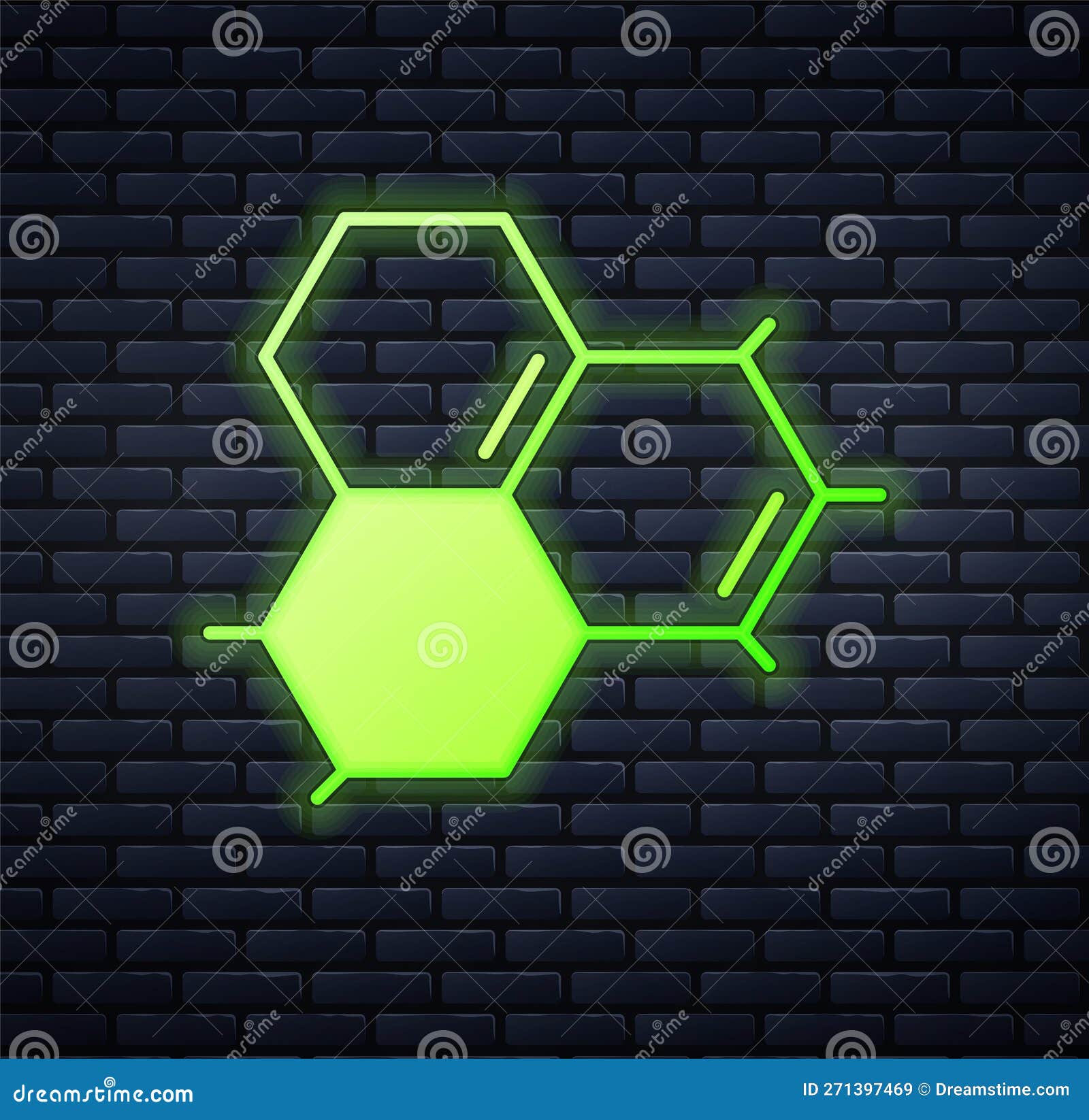 Neon Molecule Icon Black Color In Circle Red Color Vector Illustration ...