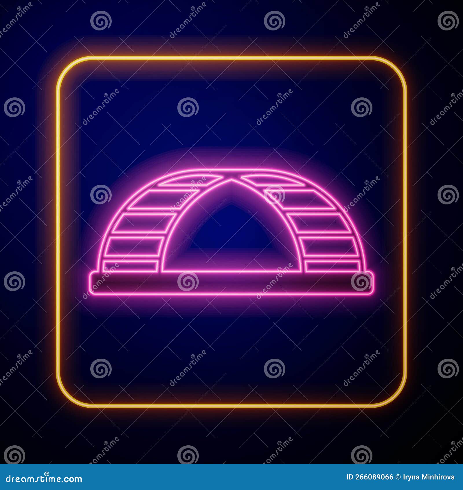 Glowing Neon Monkey Bar Icon Isolated on Black Background. Vector Stock ...