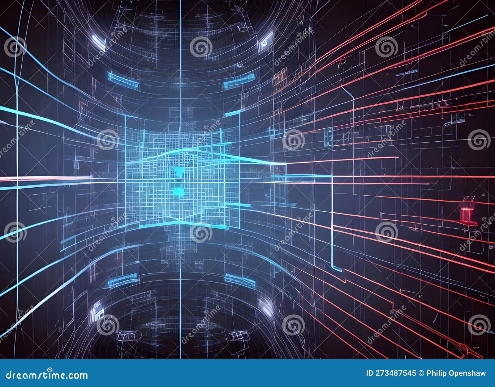 Glowing Neon Purple Cyberspace Network Visualization Concept with Data ...