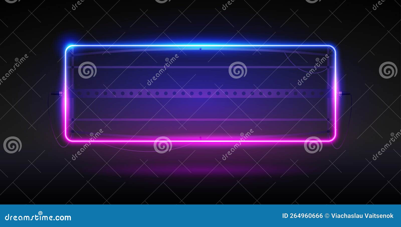 Glowing Neon Rectangle Frame Stock Vector - Illustration of bright ...