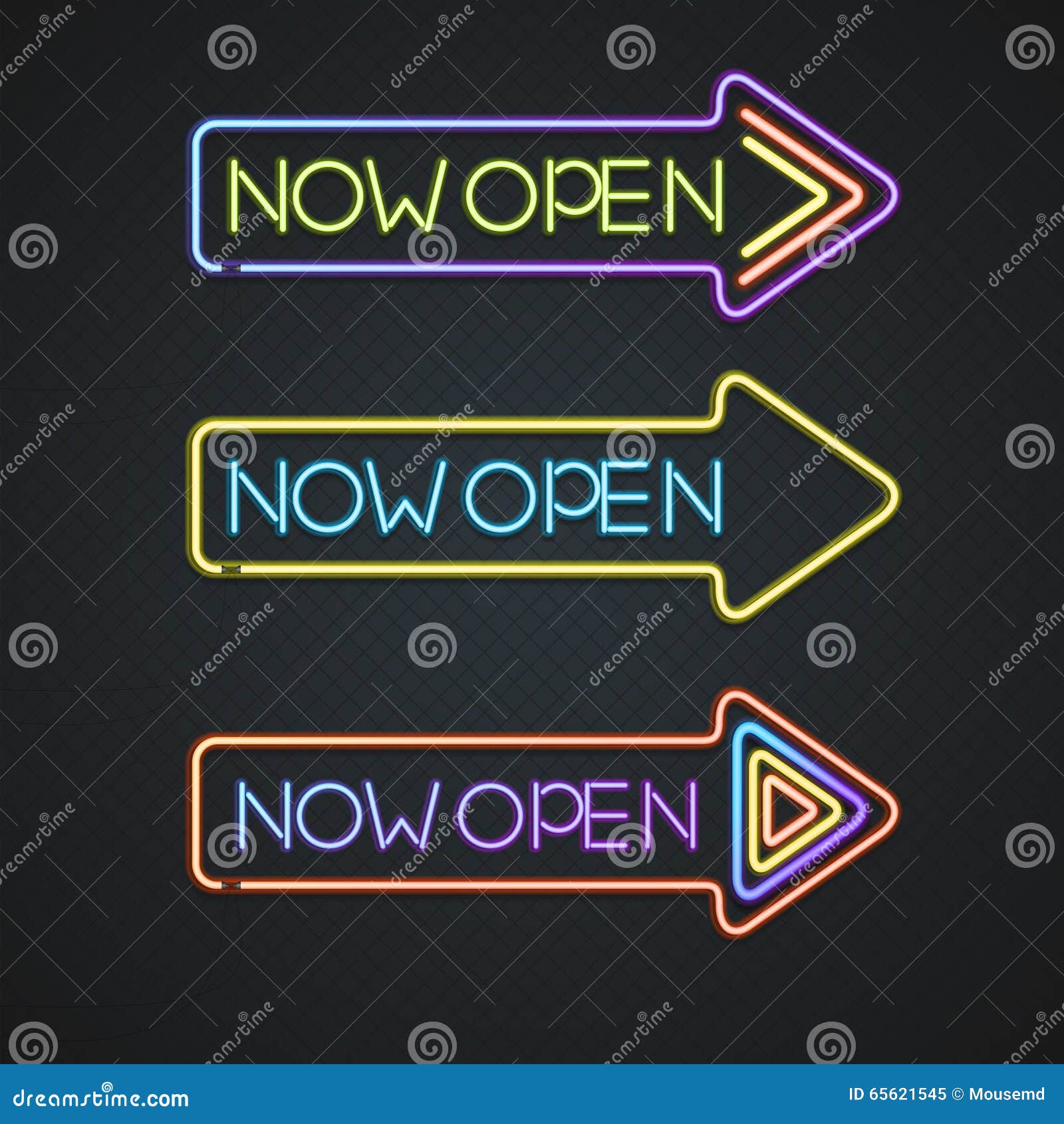 Glowing Neon Signs. Vector stock vector. Illustration of arrow - 65621545