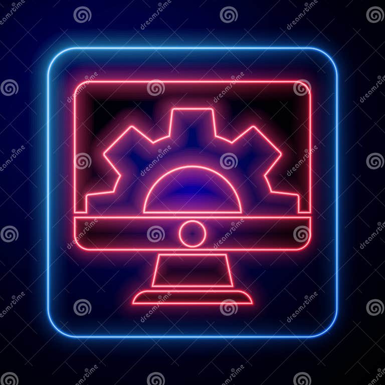 Glowing Neon Software, Web Development, Programming Concept Icon ...
